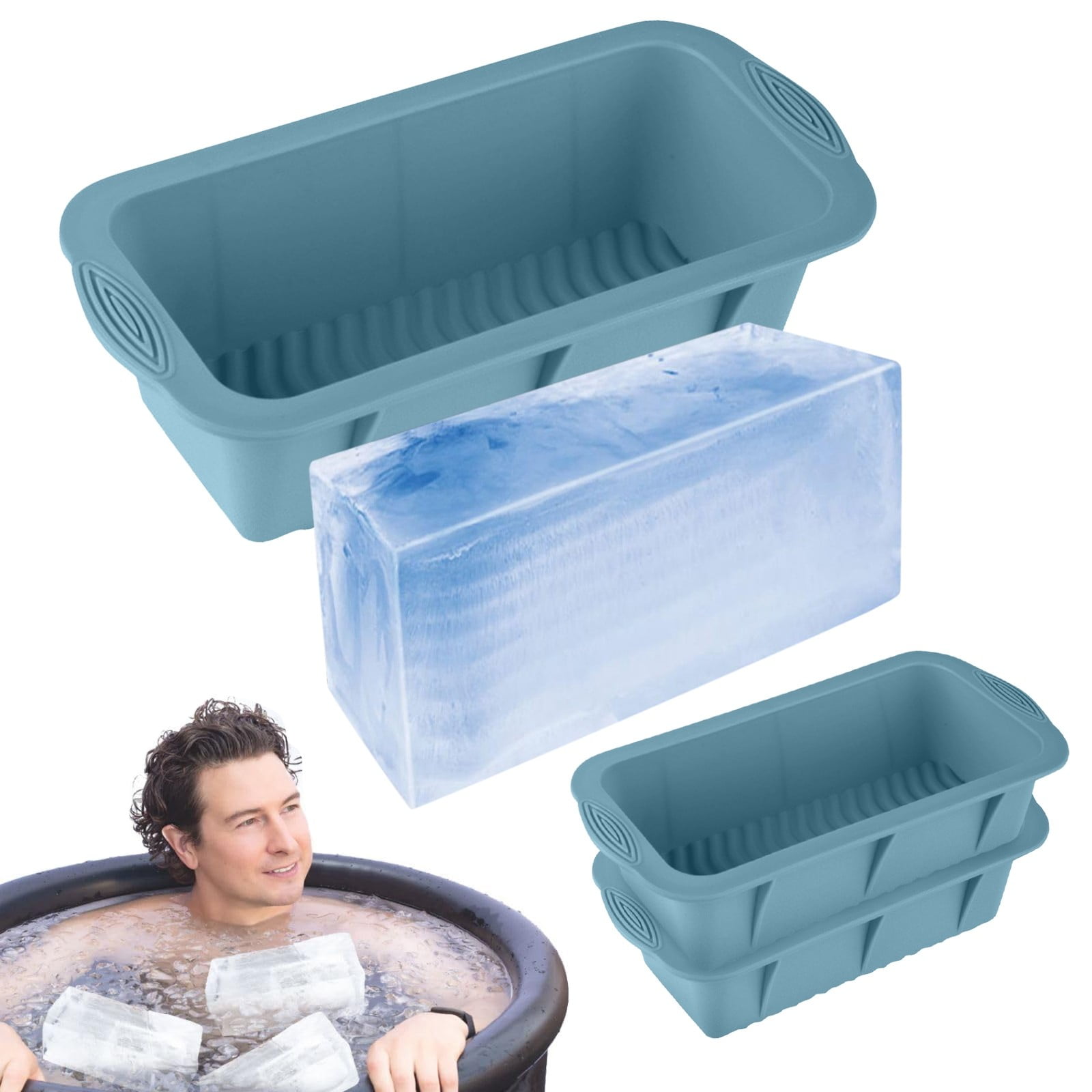 2Pack Extra Large Ice Block Molds-Extra Thick Large Silicone Ice Cube ...