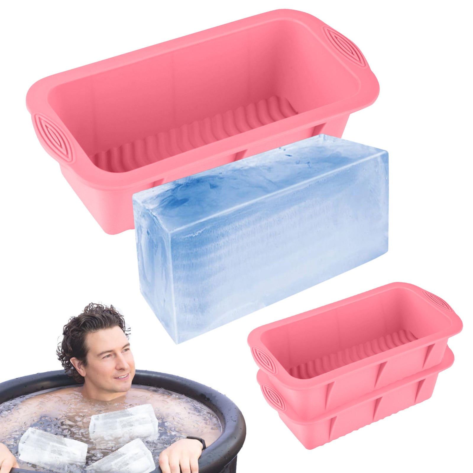2Pack Large Ice Block Mold for Cold Plunge Ice Bath Tub, Reusable ...