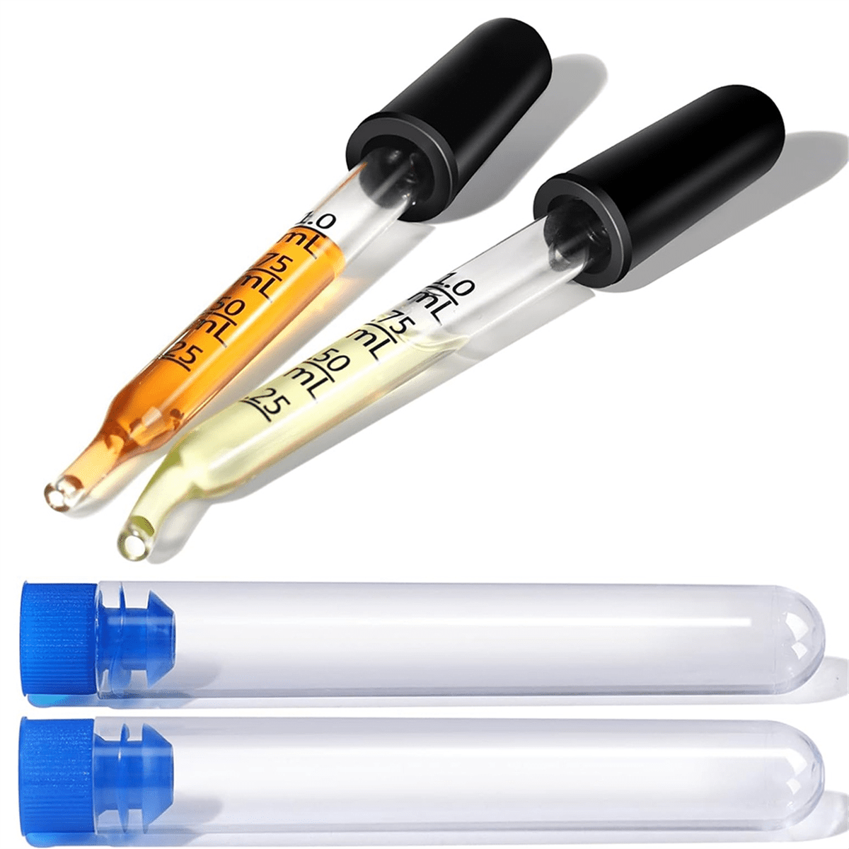 2Pack Eye Dropper Pipettes 1Ml Glass Droppers Pipette for Essential Oil ...
