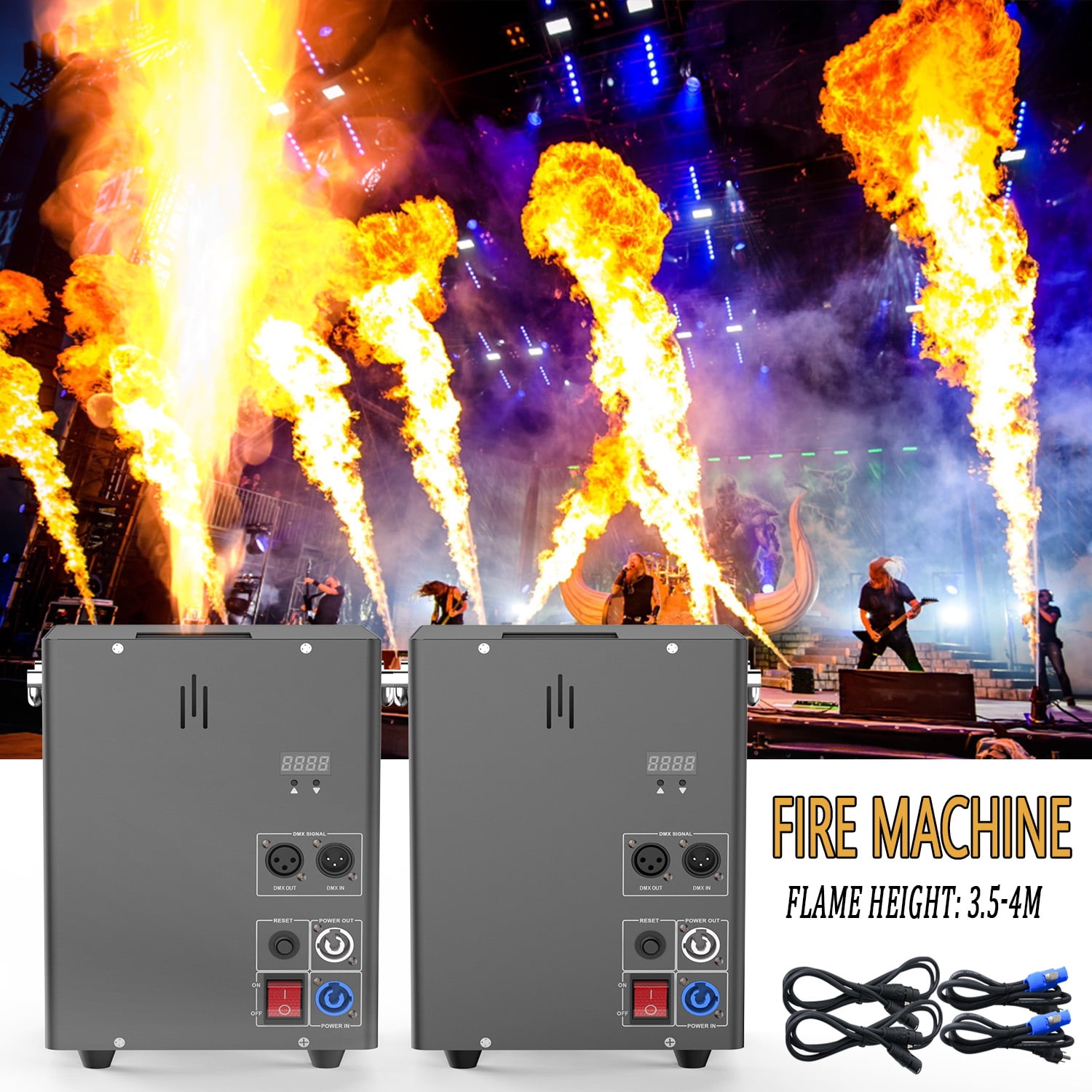 2Pack Fire Machine,Single Head Flame Thrower Stage Effect DMX512 Fire ...
