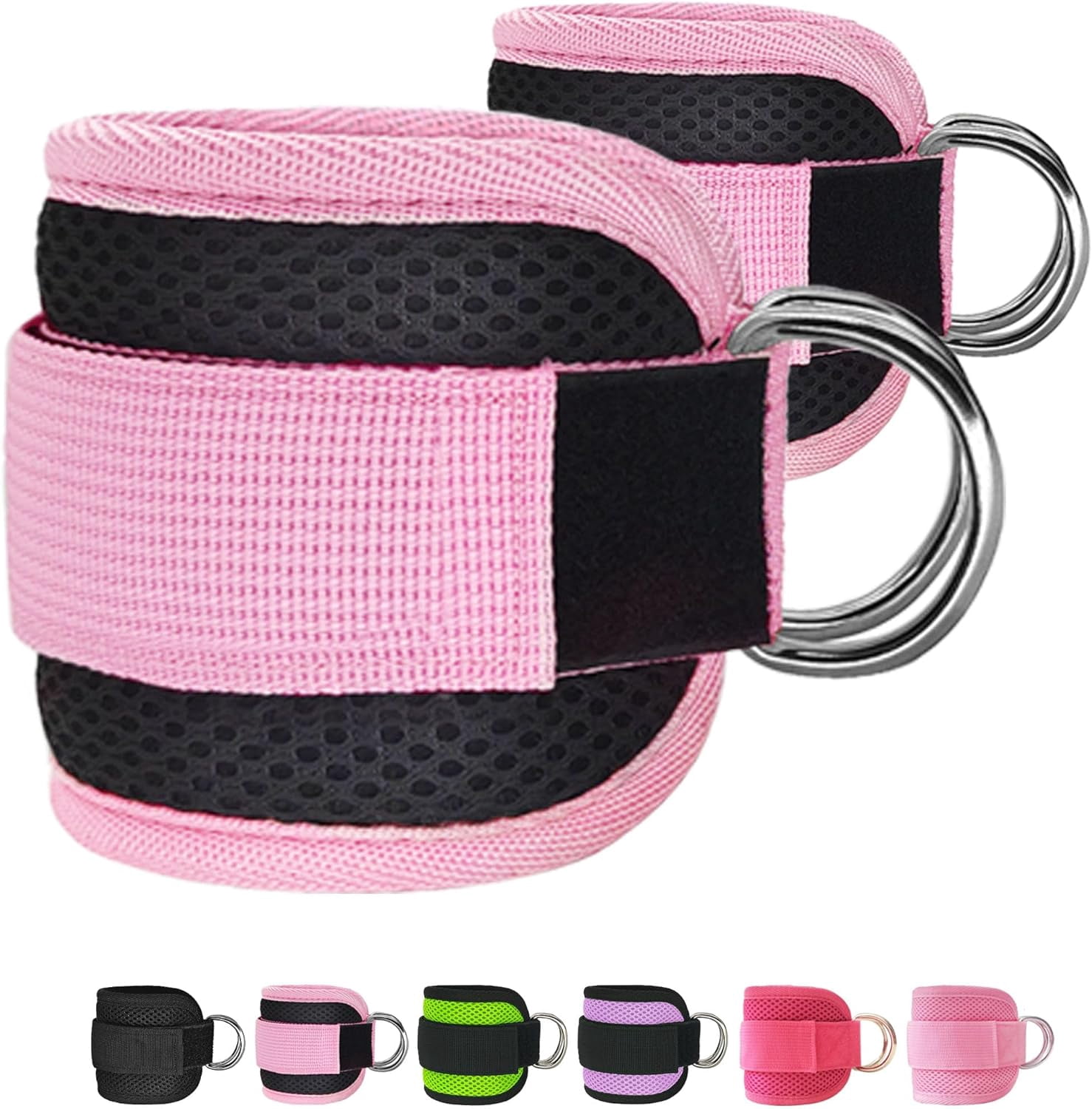 2Pack Fitness Ankle Straps for Cable Machines, Comfortable Adjustable ...