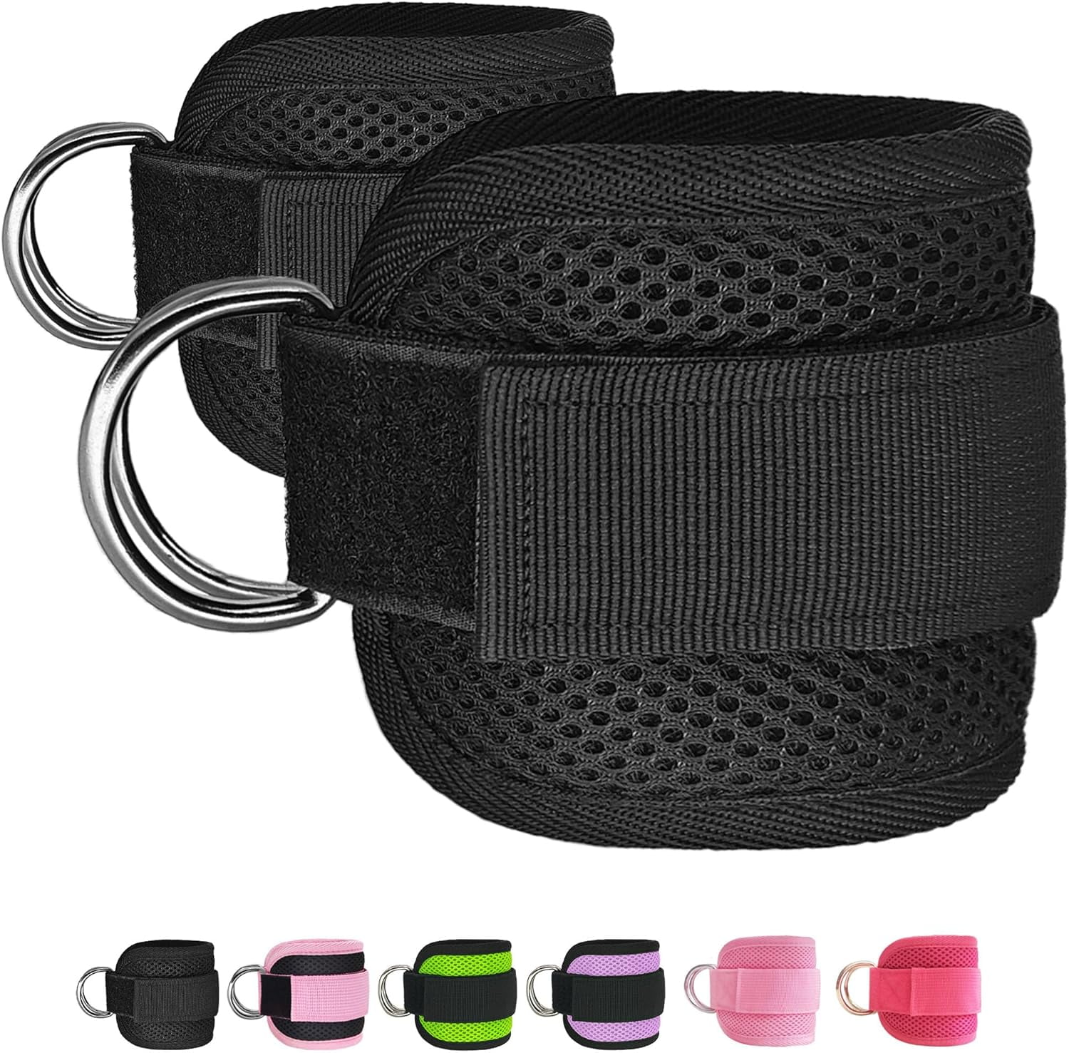 2Pack Fitness Ankle Straps for Cable Machines, Comfortable Adjustable ...