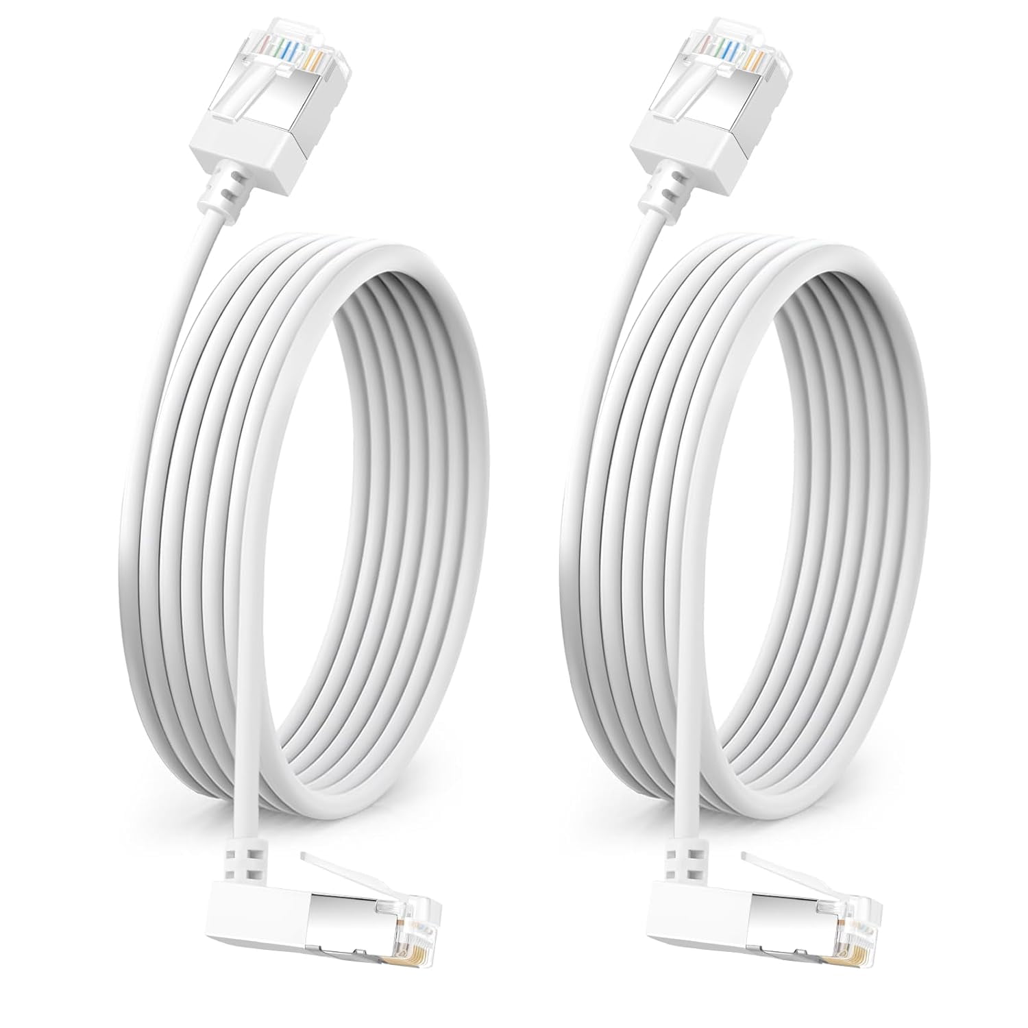 2Pack Flexible Cat 6A Ethernet Cable 270° Up Angled 3.3 Ft, 10Gbps High ...