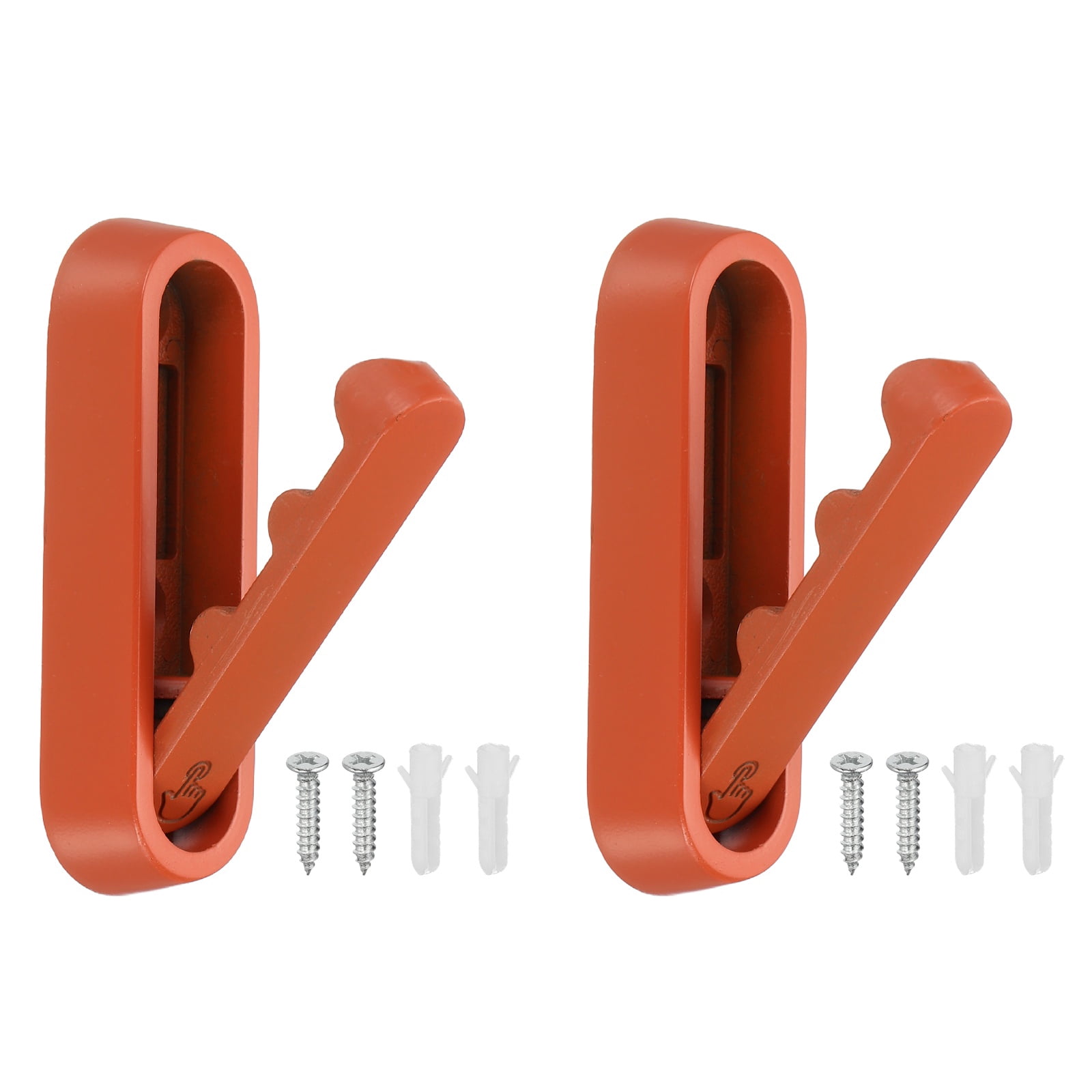 2Pack Foldable Wall Hooks, Wall Mounted Coat Hooks, Oval, Matte Orange ...