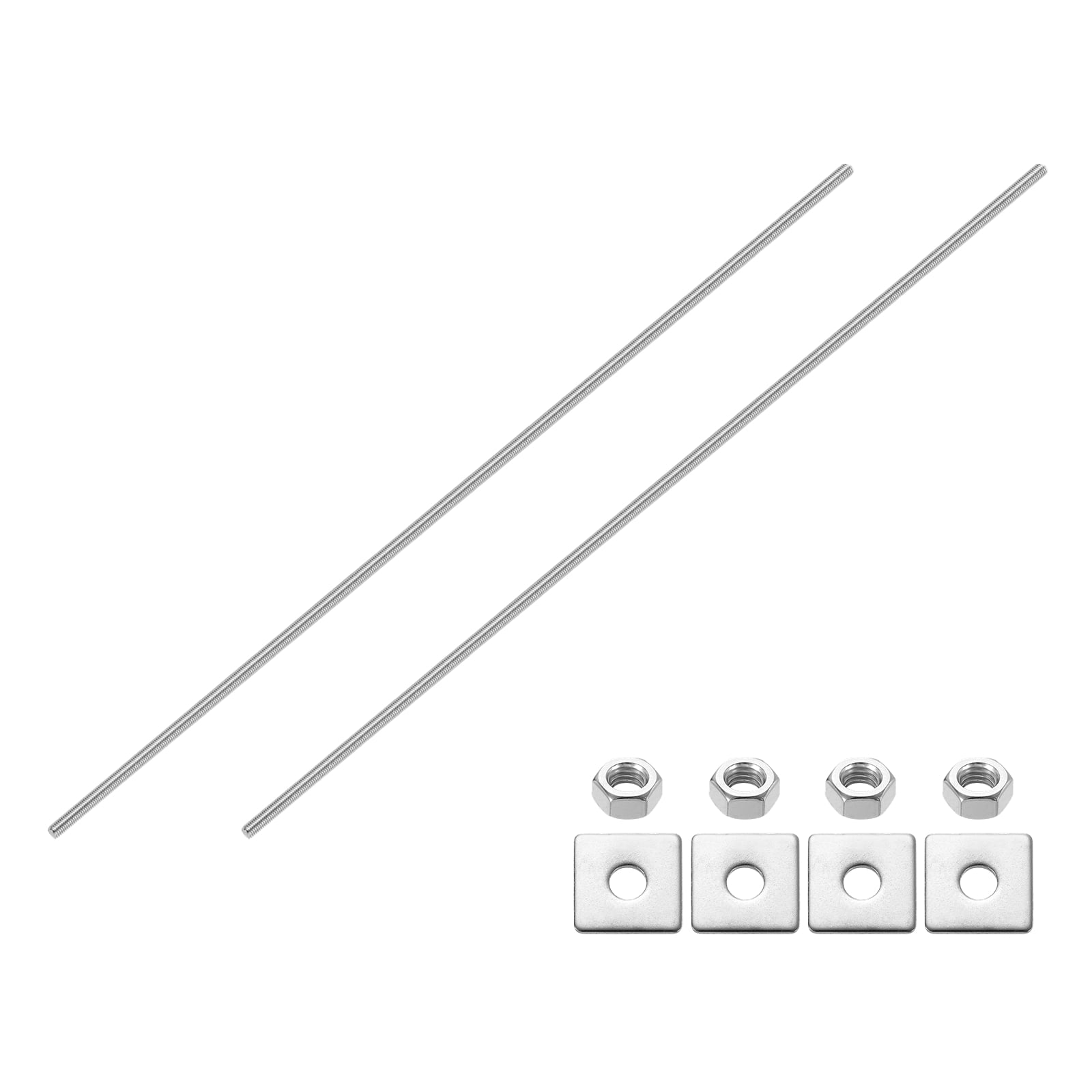 2Pack Fully Threaded Rod, M8 x 400mm 304 Stainless Steel with Nuts ...