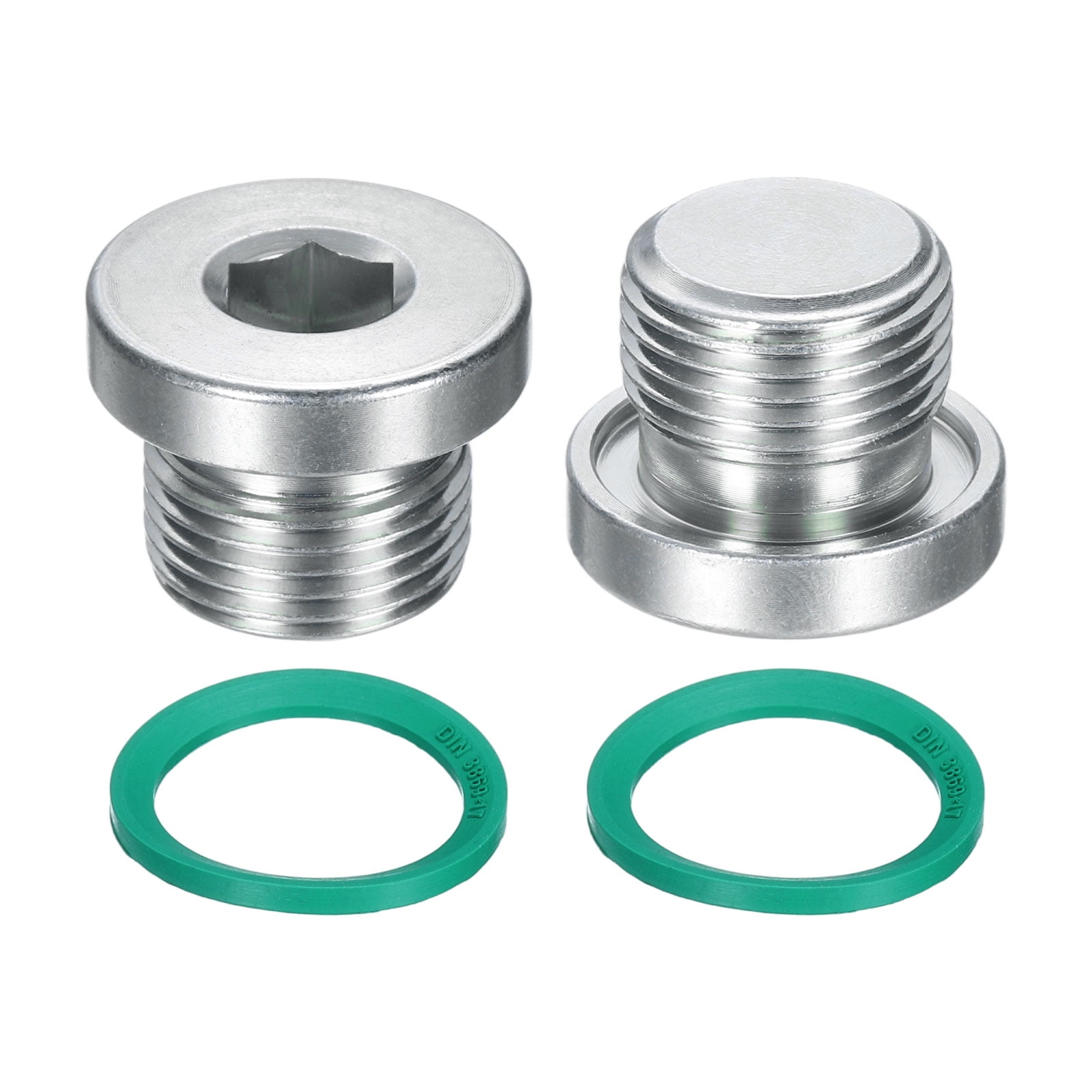 2Pack G3/8 Carbon Steel Thread Sensor Plug with Green O-Ring, Universal ...