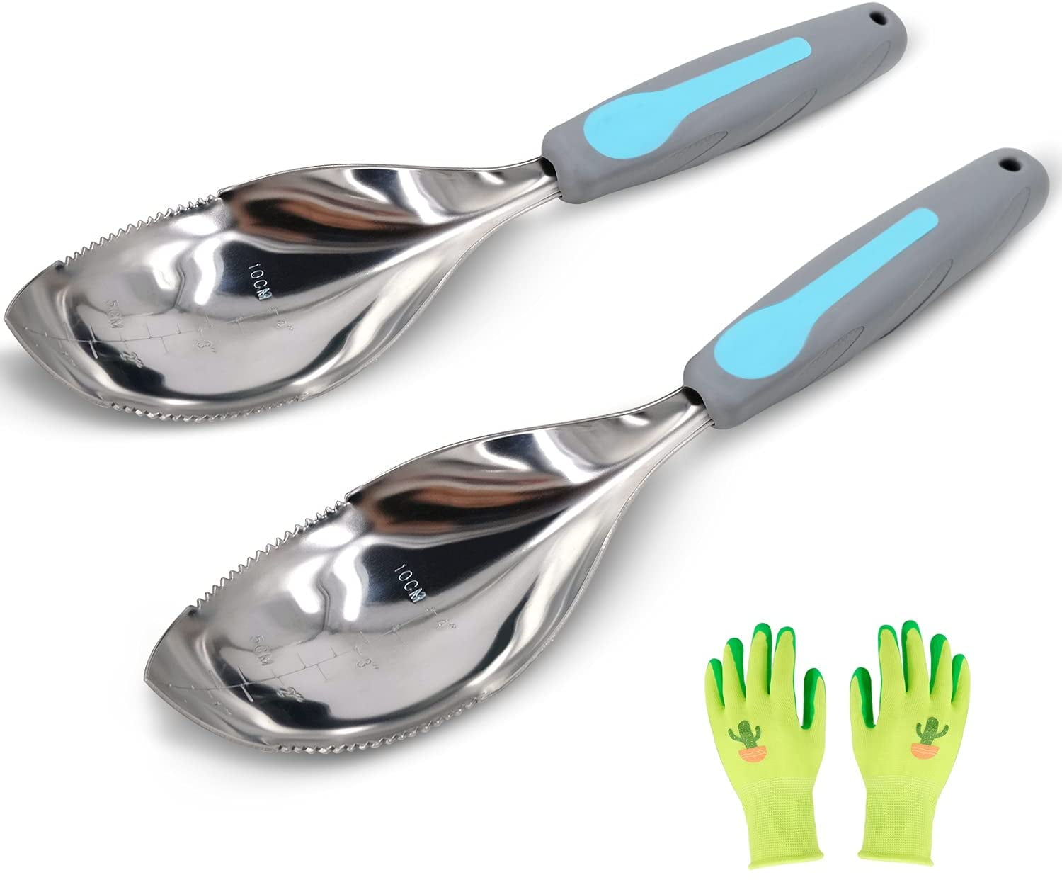 2Pack Garden Trowel, Stainless Steel Hand Shovel with Ergonomic Handle ...