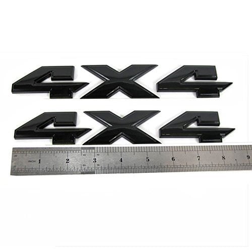 2Pack Genune Black 4x4 Emblem Badge 3D Emblem Decals Nameplate Flat ...