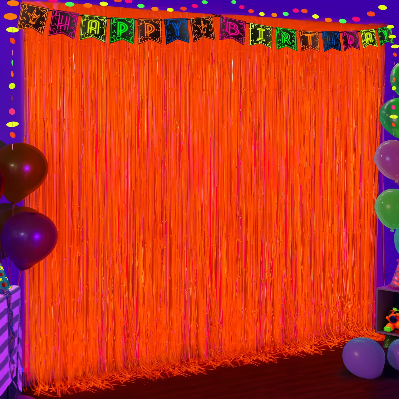 2Pack Glow inTRDN The Dark Party Supplies, Neon Party 6.6x6.6ft ...