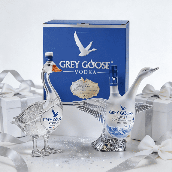 2Pack Grey Goose Glass -Bottle and Glass Set, 30th Anniversary 1996 ...