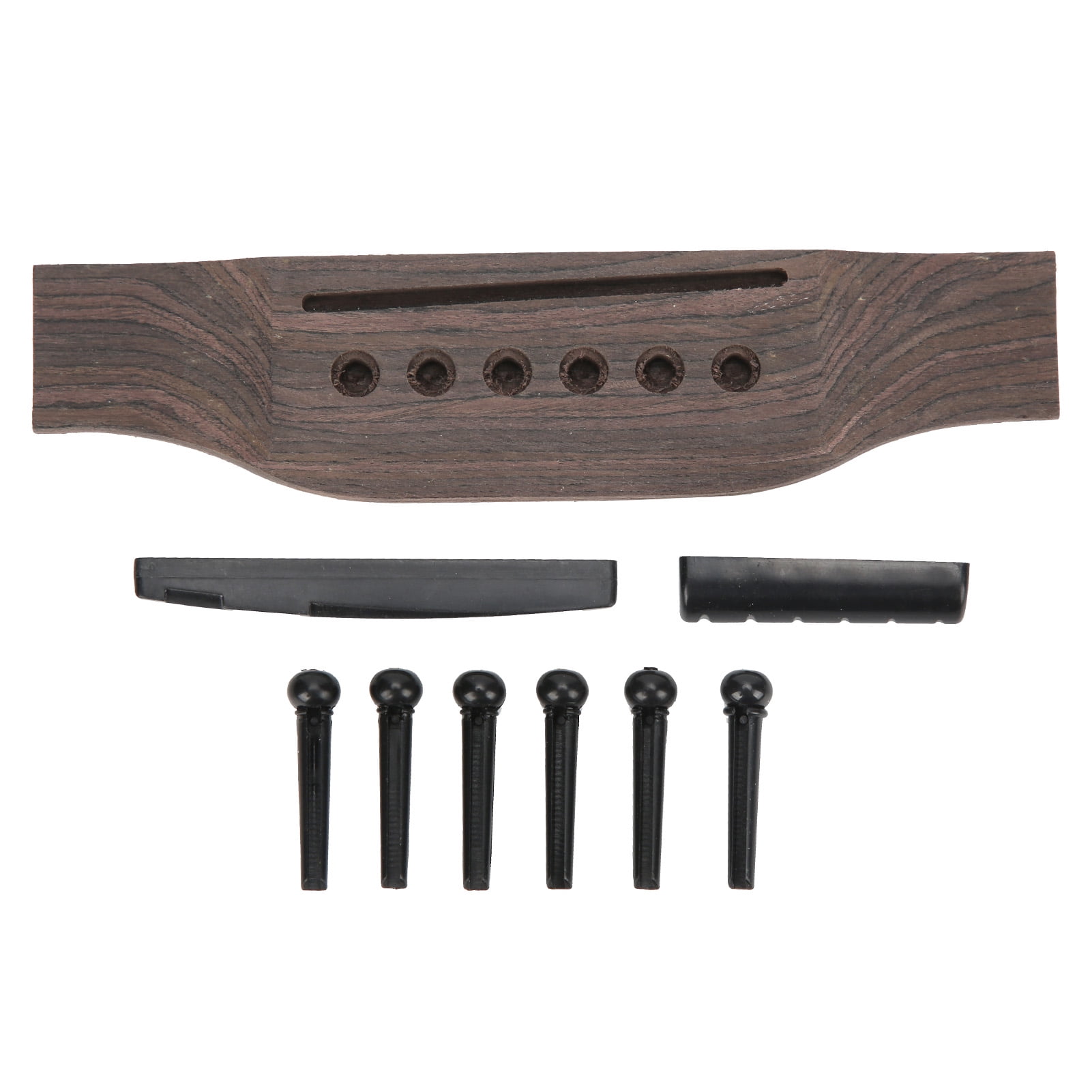 (2Pack) Guitar Bridge Set Nut Saddle String Pins Solid Wood Plastic ...