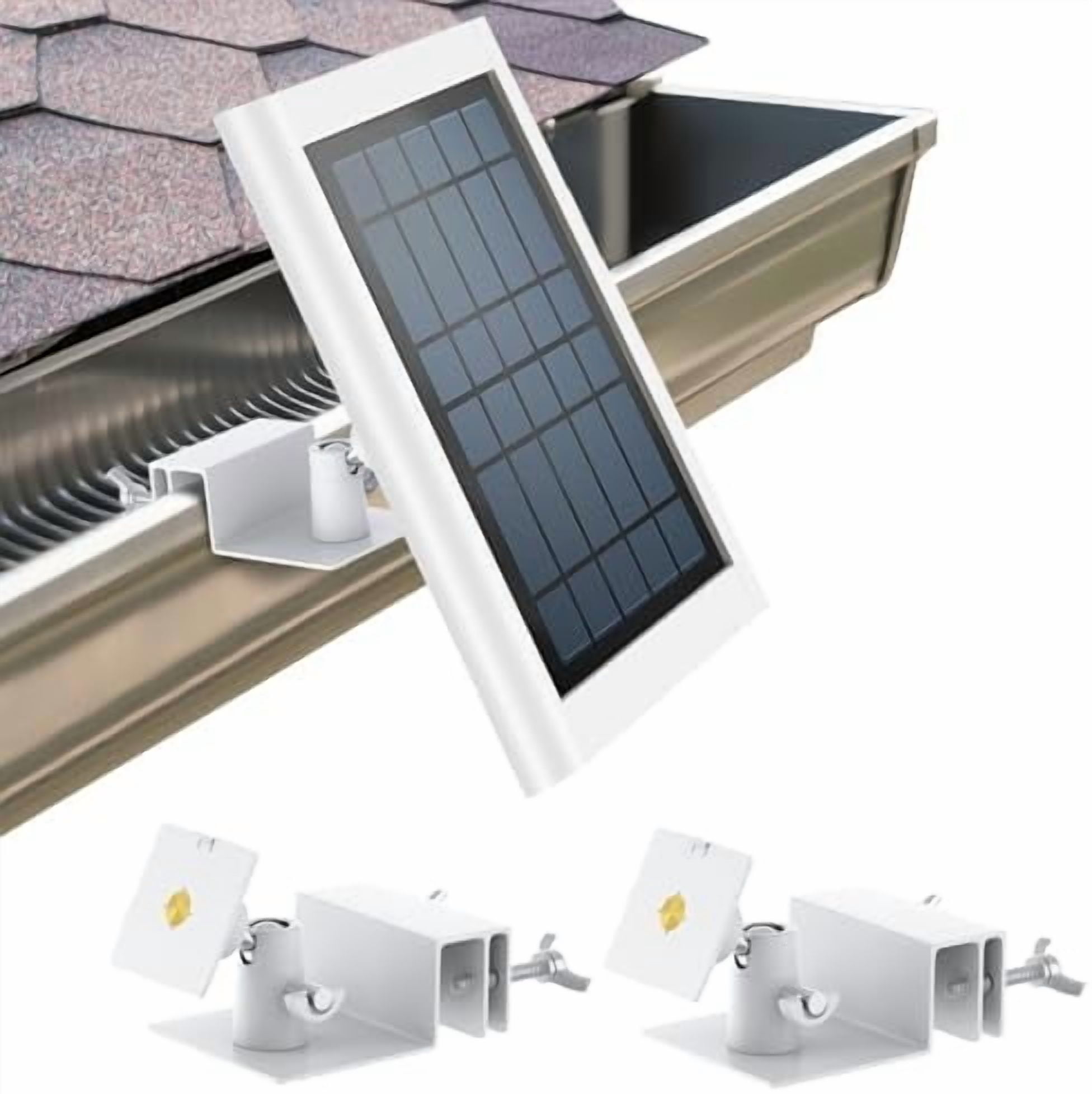 2Pack Gutter Mount for Ring Solar Panel, No Drill Aluminum Alloy ...