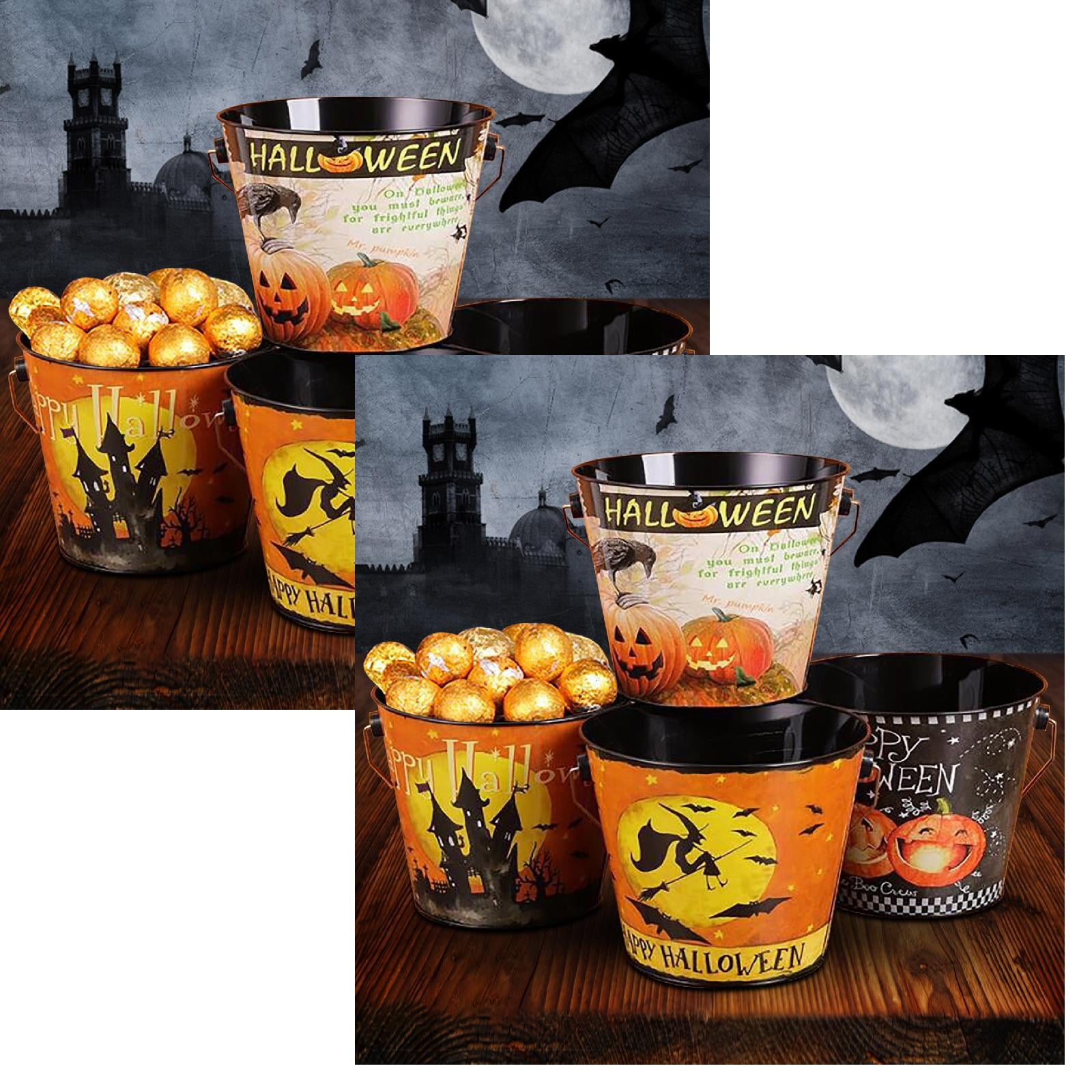 2Pack Halloween Candy Bucket Halloween Bucket With Handle For Halloween ...