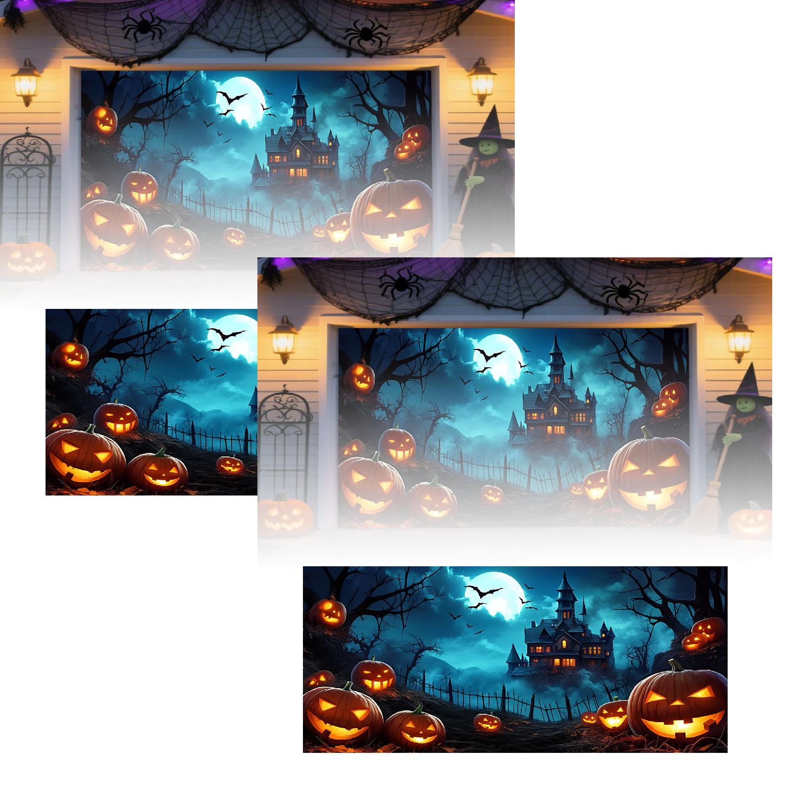 2Pack Halloween Garage Banner Decorations Outdoor Indoor Hanging Party ...