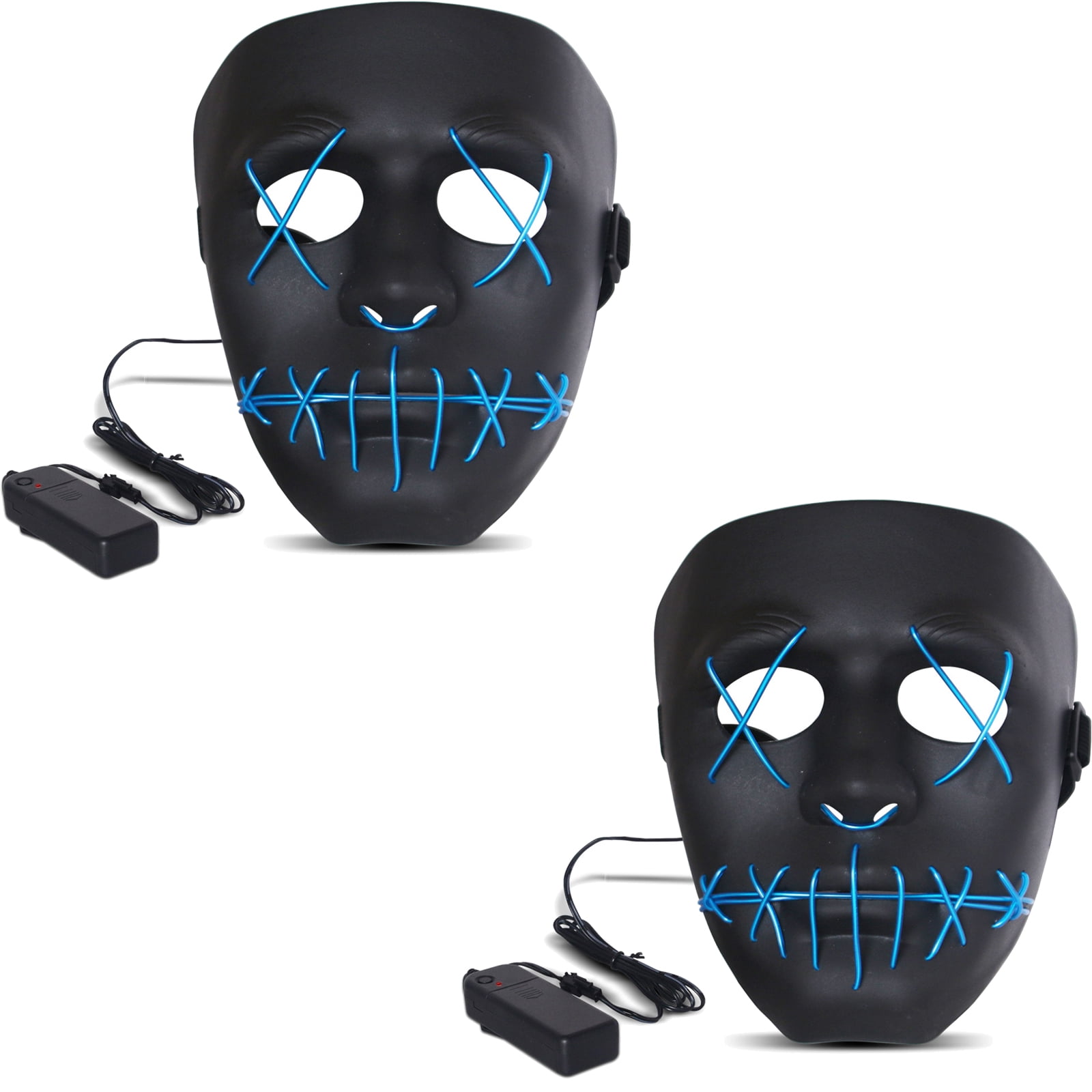 2Pack Halloween Mask LED Light up Mask for Festival Cosplay Halloween ...