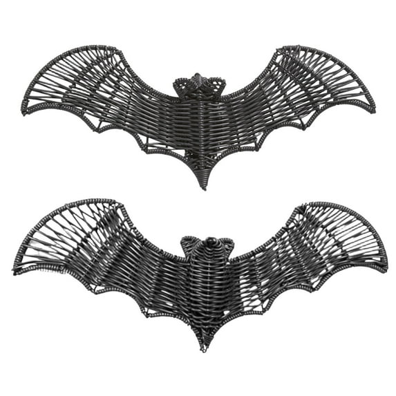 2Pack Halloween Outdoor Wicker Bat Decor Decorations, Halloween ...