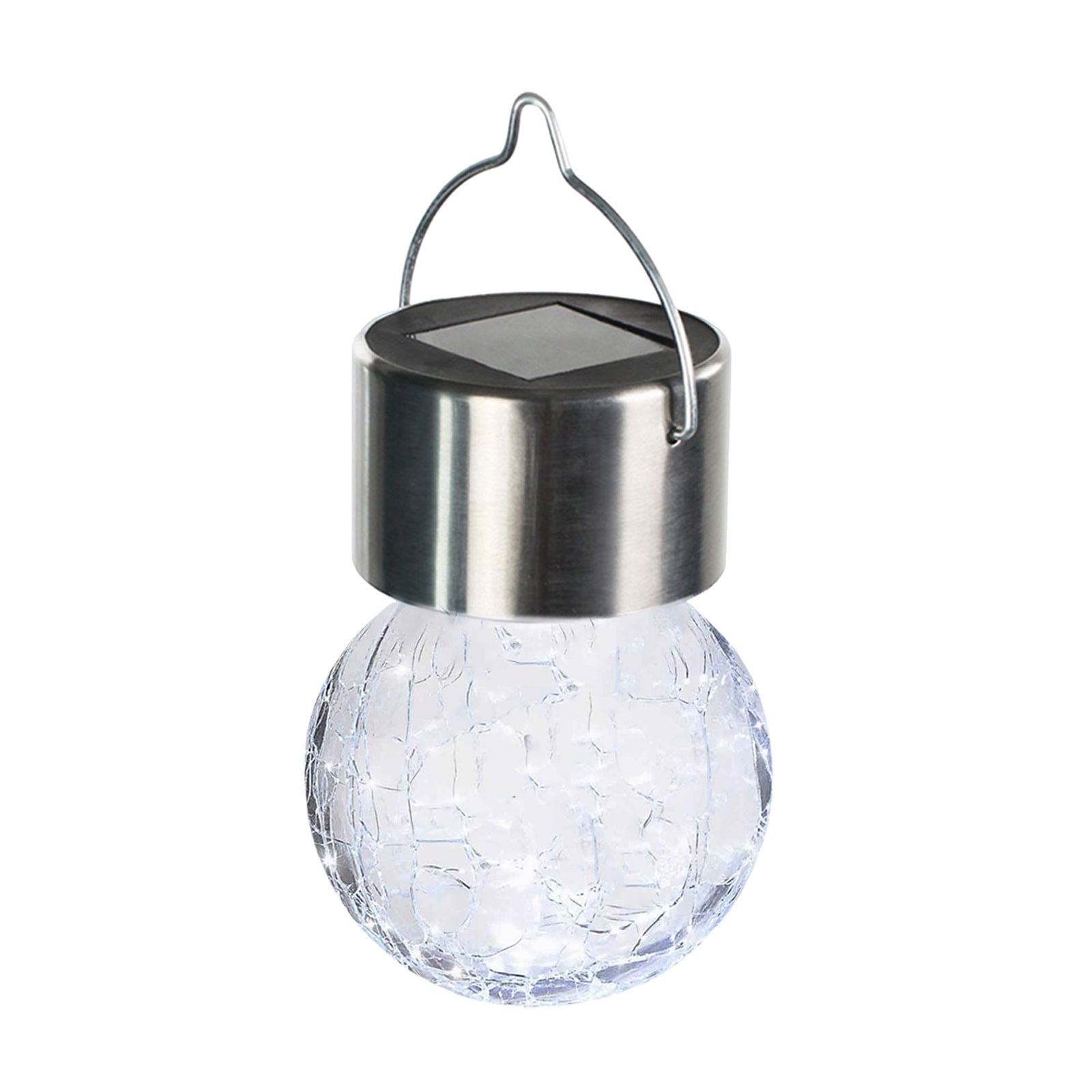 2Pack Hanging Outdoor Solar Lights - Decorative Cracked Glass LED Ball ...