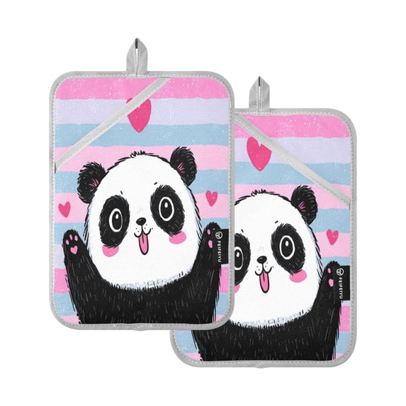2Pack Heat-Resistant Quilted Cotton Potholders - Stylish Kitchen Grips ...