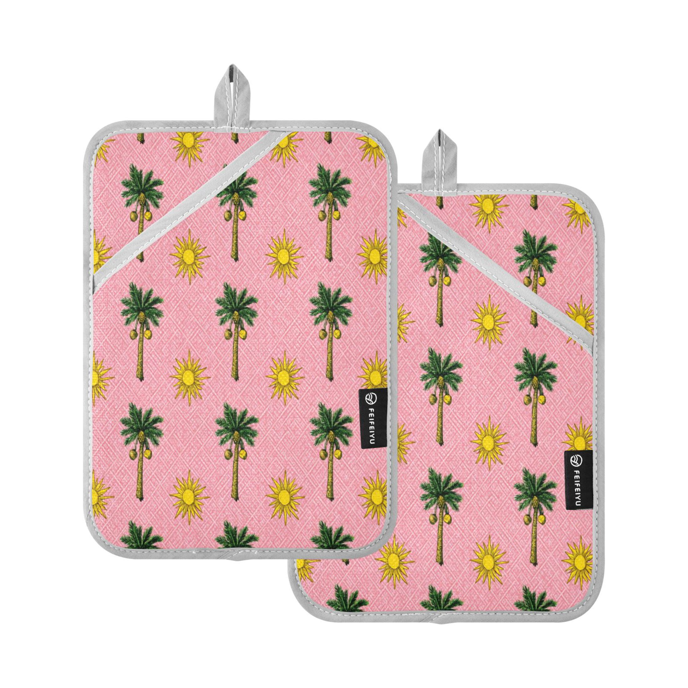 2Pack Heat-Resistant Quilted Cotton Potholders - Stylish Kitchen Grips ...