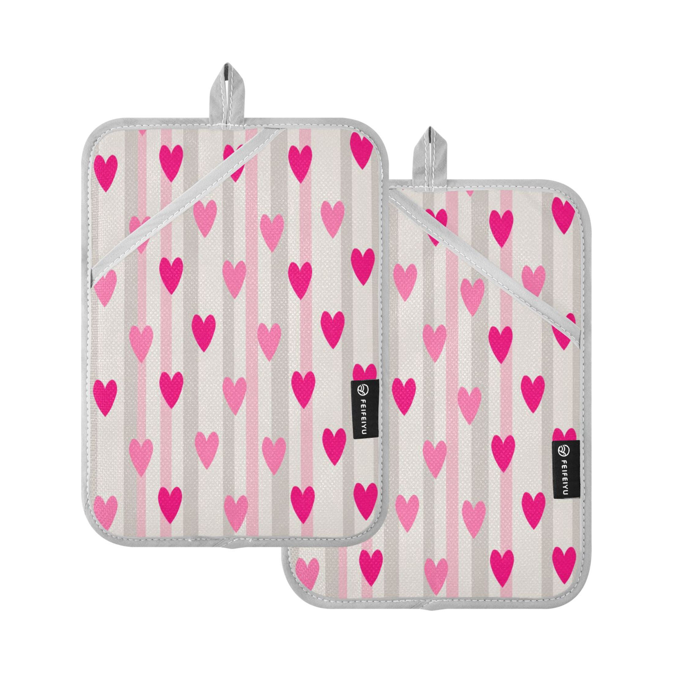2Pack Heat-Resistant Quilted Cotton Potholders - Stylish Kitchen Grips ...