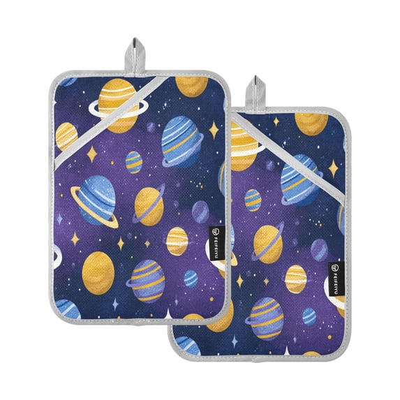 2Pack Heat-Resistant Quilted Cotton Potholders - Stylish Kitchen Grips ...