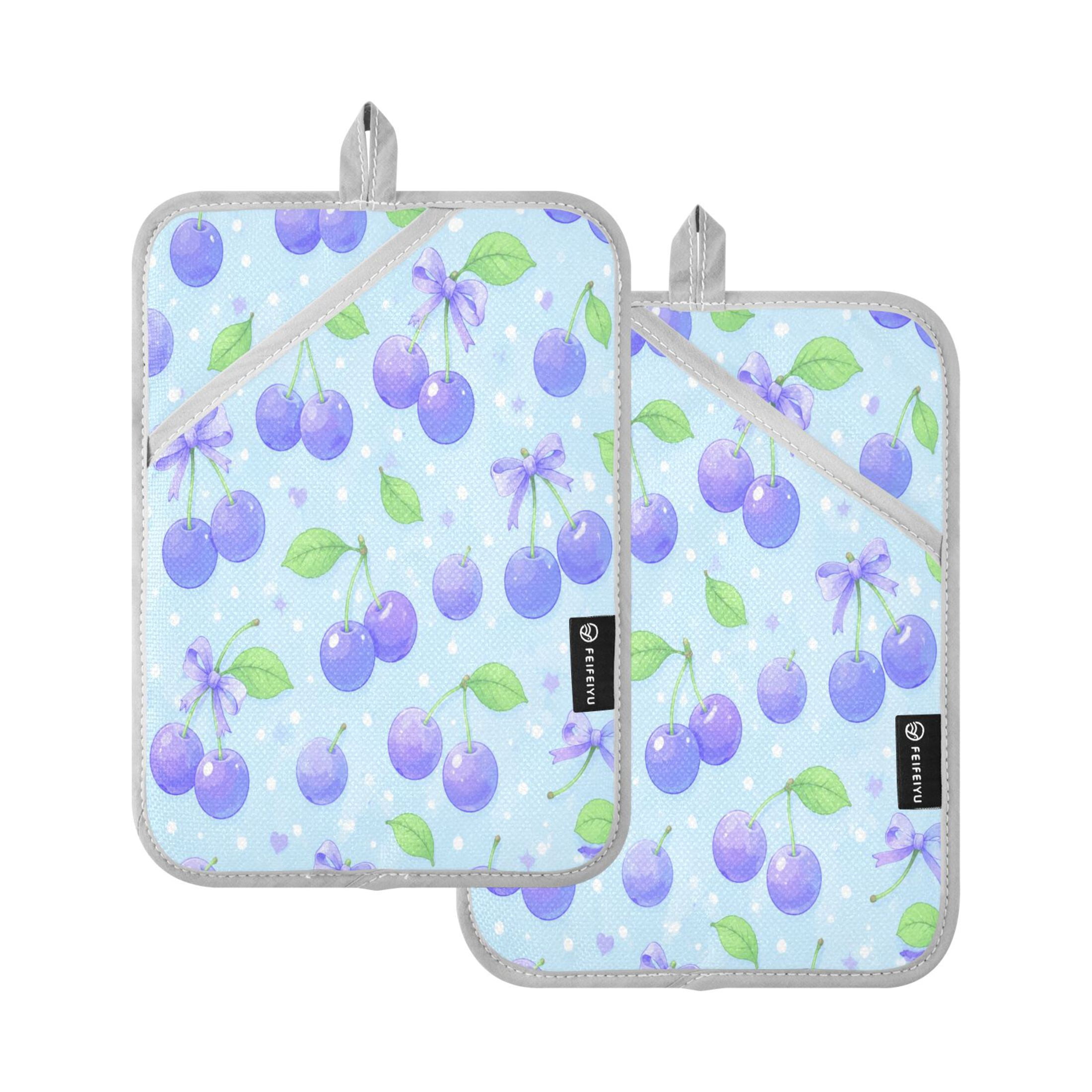2Pack Heat-Resistant Quilted Cotton Potholders - Stylish Kitchen Grips ...