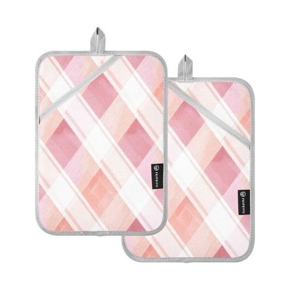 2Pack Heat-Resistant Quilted Cotton Potholders - Stylish Kitchen Grips ...