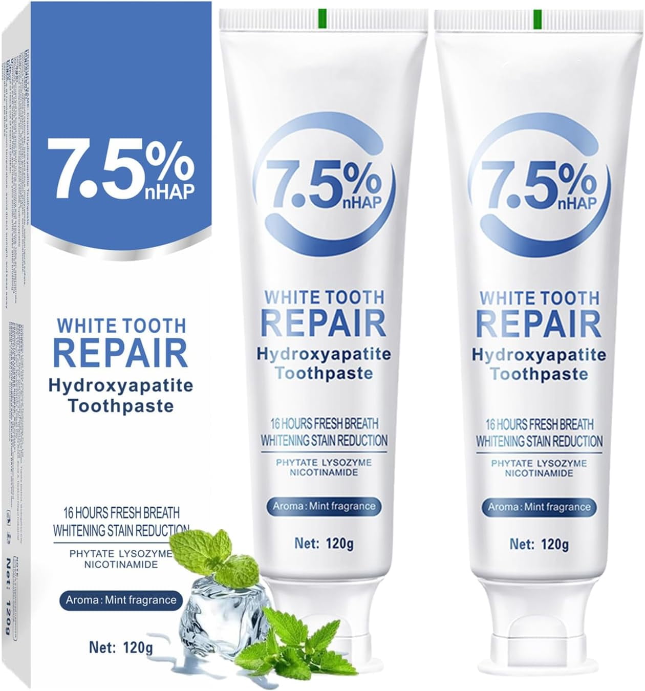 2Pack Hydroxyapatite Toothpastes for Enamel Protection and Tooth ...