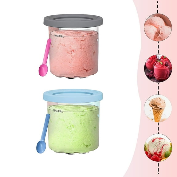 Containers Replacement for Ninja Creami Pints and Lids - 4 Pack, Cups ...