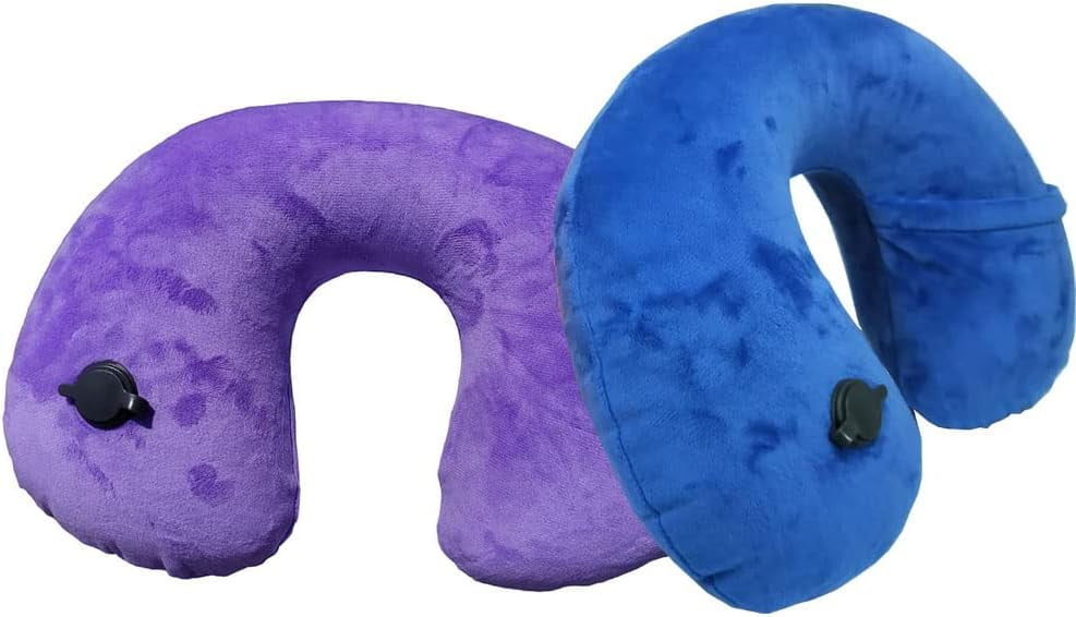 2Pack Inflatable Neck Pillow Ultralight Inflatable Travel Neck Pillows ...