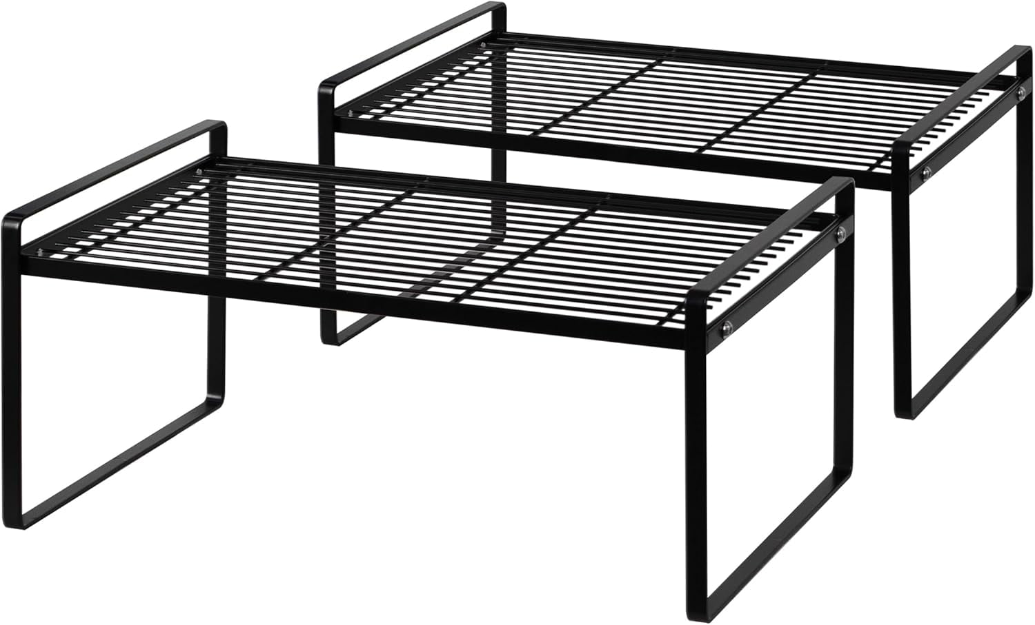 2Pack Kitchen Cabinet Shelf Counter Organizer Rack Pantry Storage Bathroom Bedroom Office Table ...