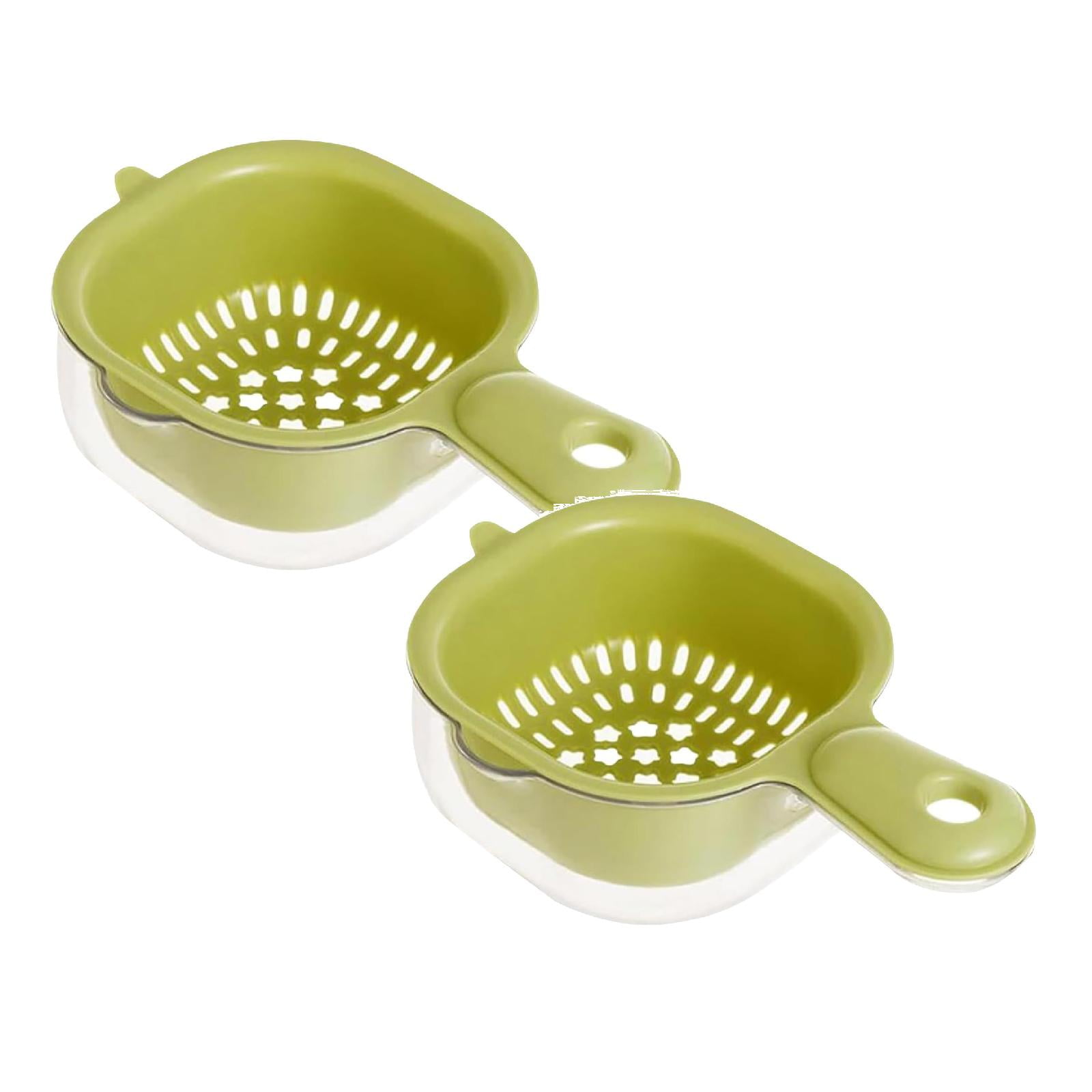 2Pack Kitchen Layer Draining With Handle Fruit Strainer Double Drain ...