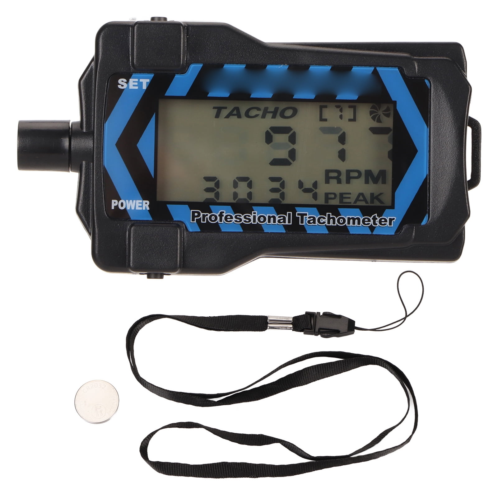 (2Pack) LED Handheld Tachometer Blue Backlit High Accuracy Easy ...