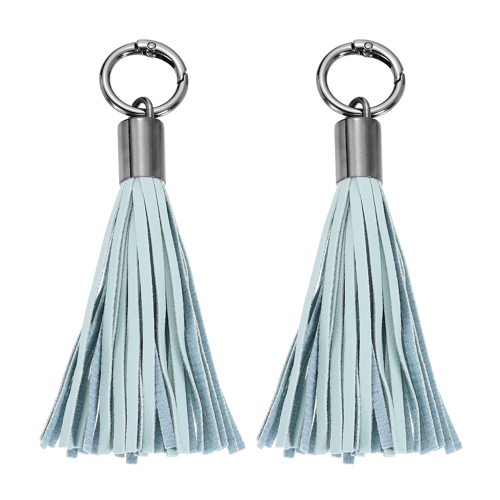 2Pack Leather Keychain Tassels, Women Tassel Bag Charm, Mint Green ...