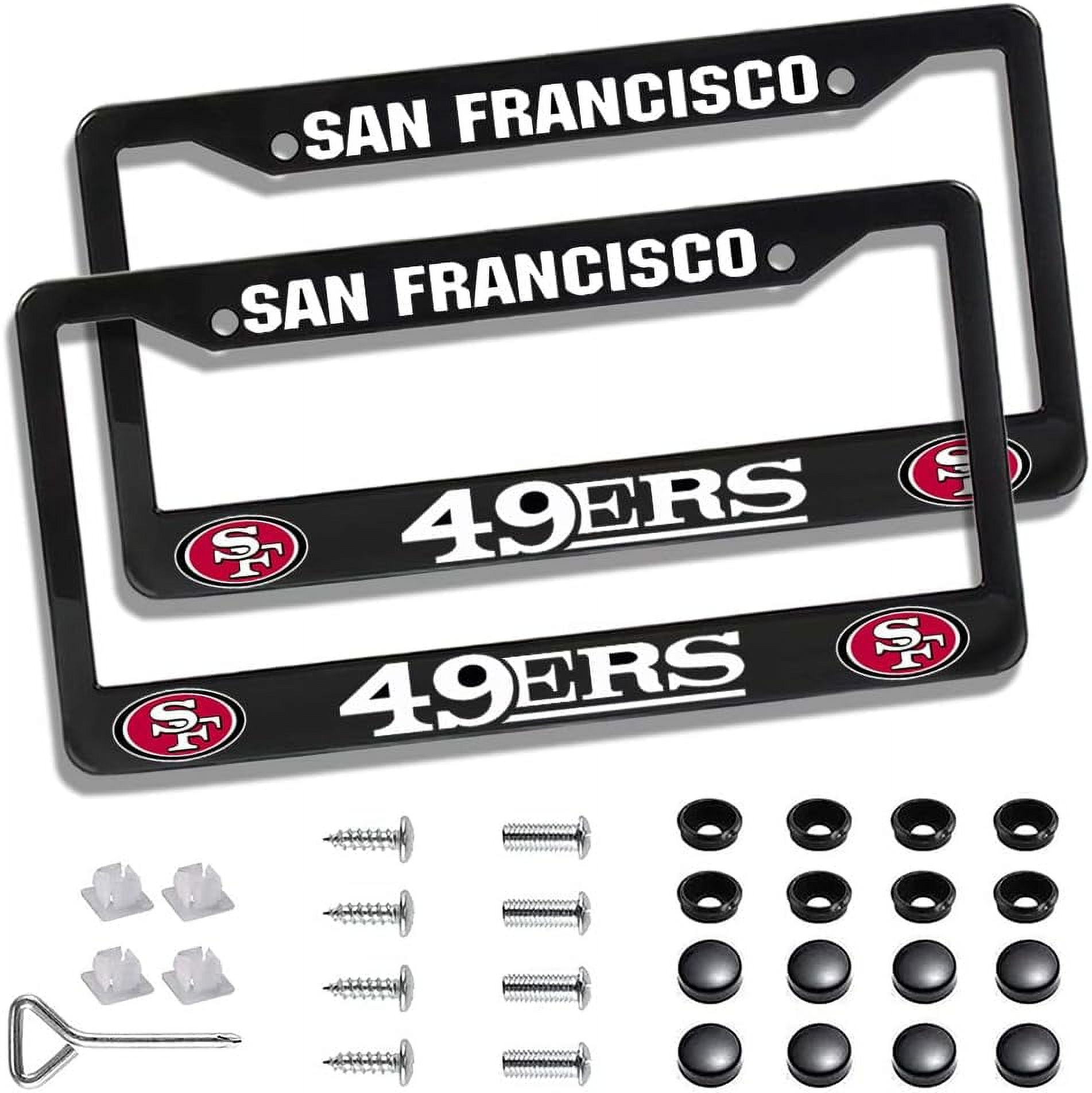2Pack License Frames Cover for 49ers, Novelty License Plate Frames ...