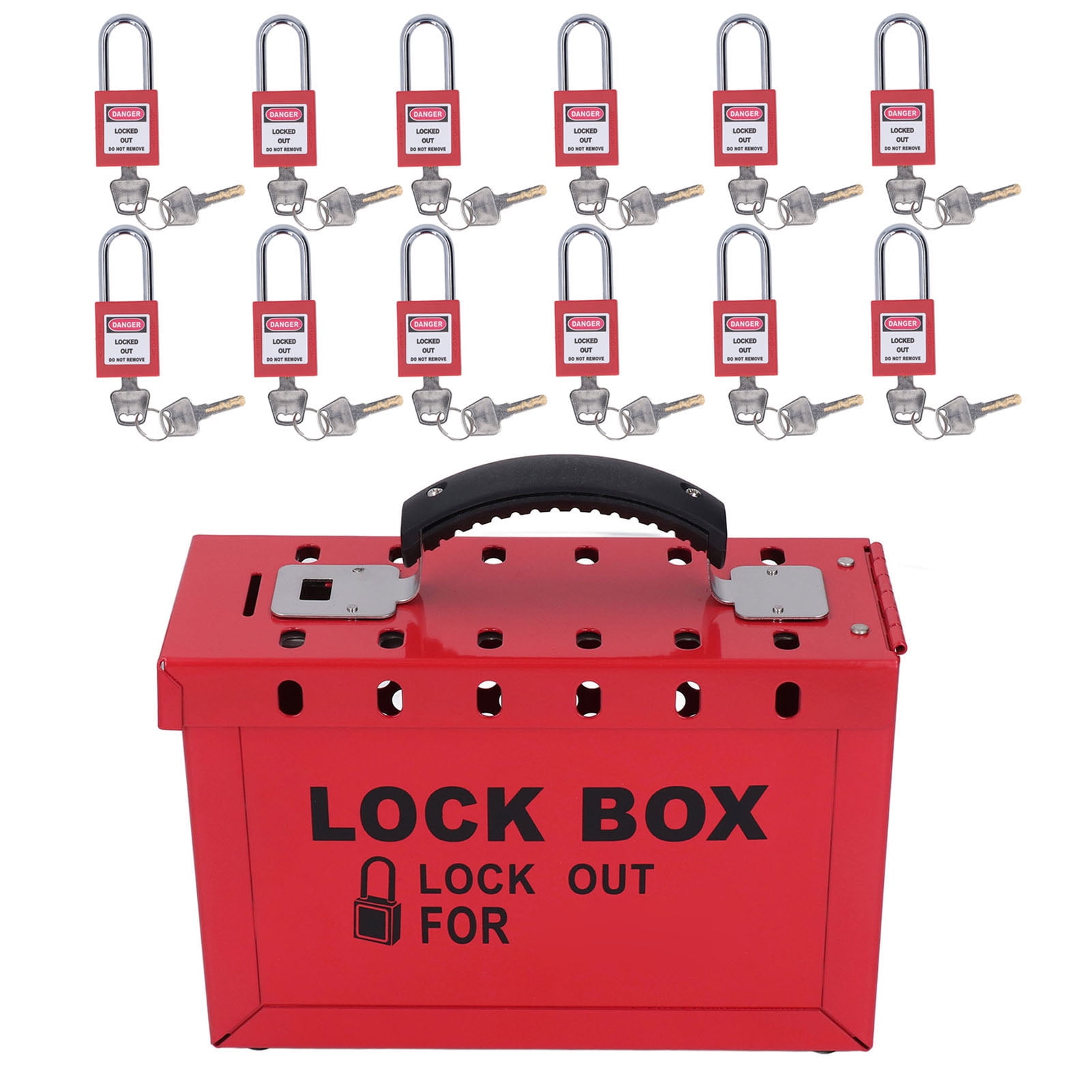 (2Pack) Lockout Box Padlock Set Portable Safety Group Lockout Box with ...