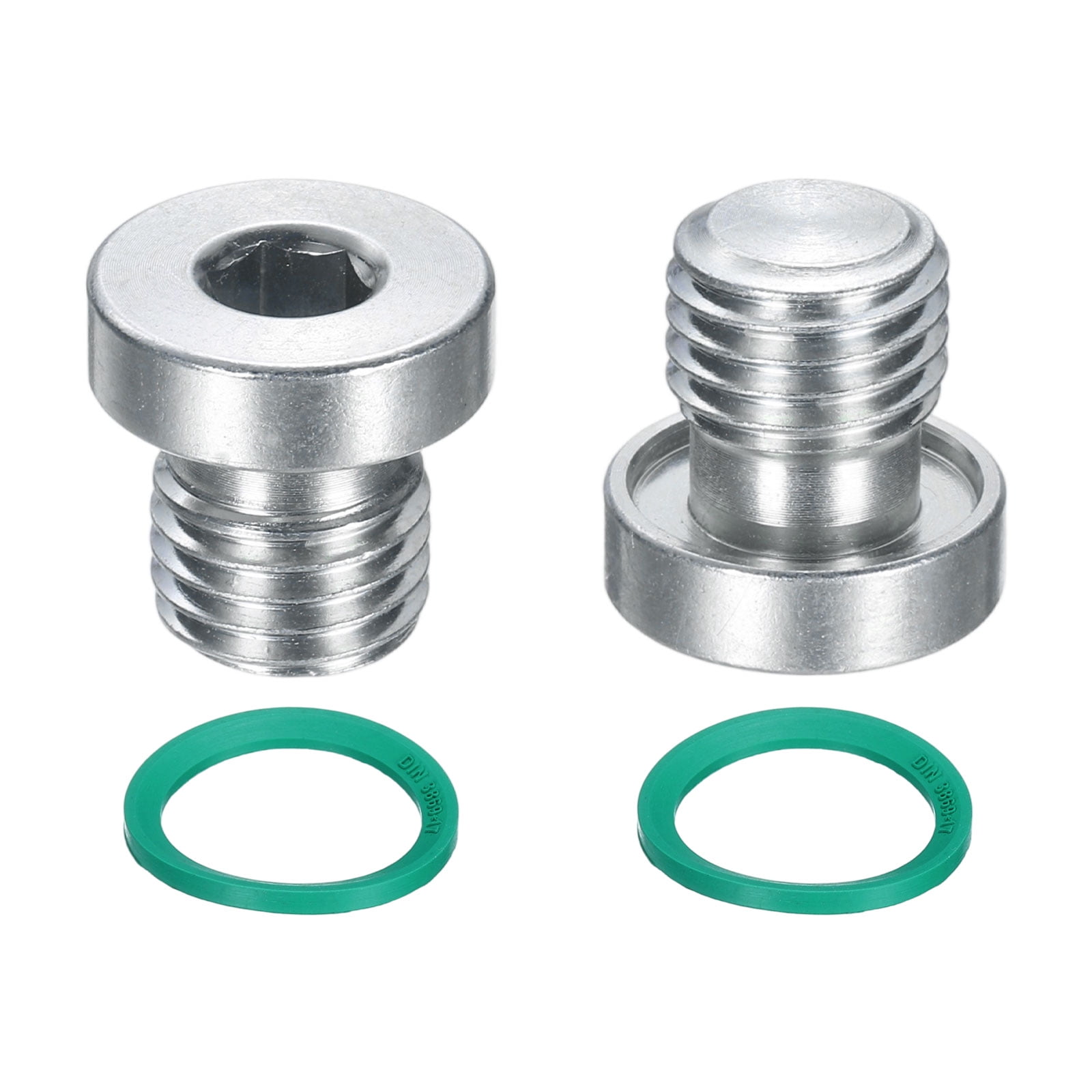 2 Pack M12x1.5 Inner Hex Head Pipe Fitting Plug, Universal Carbon Steel ...