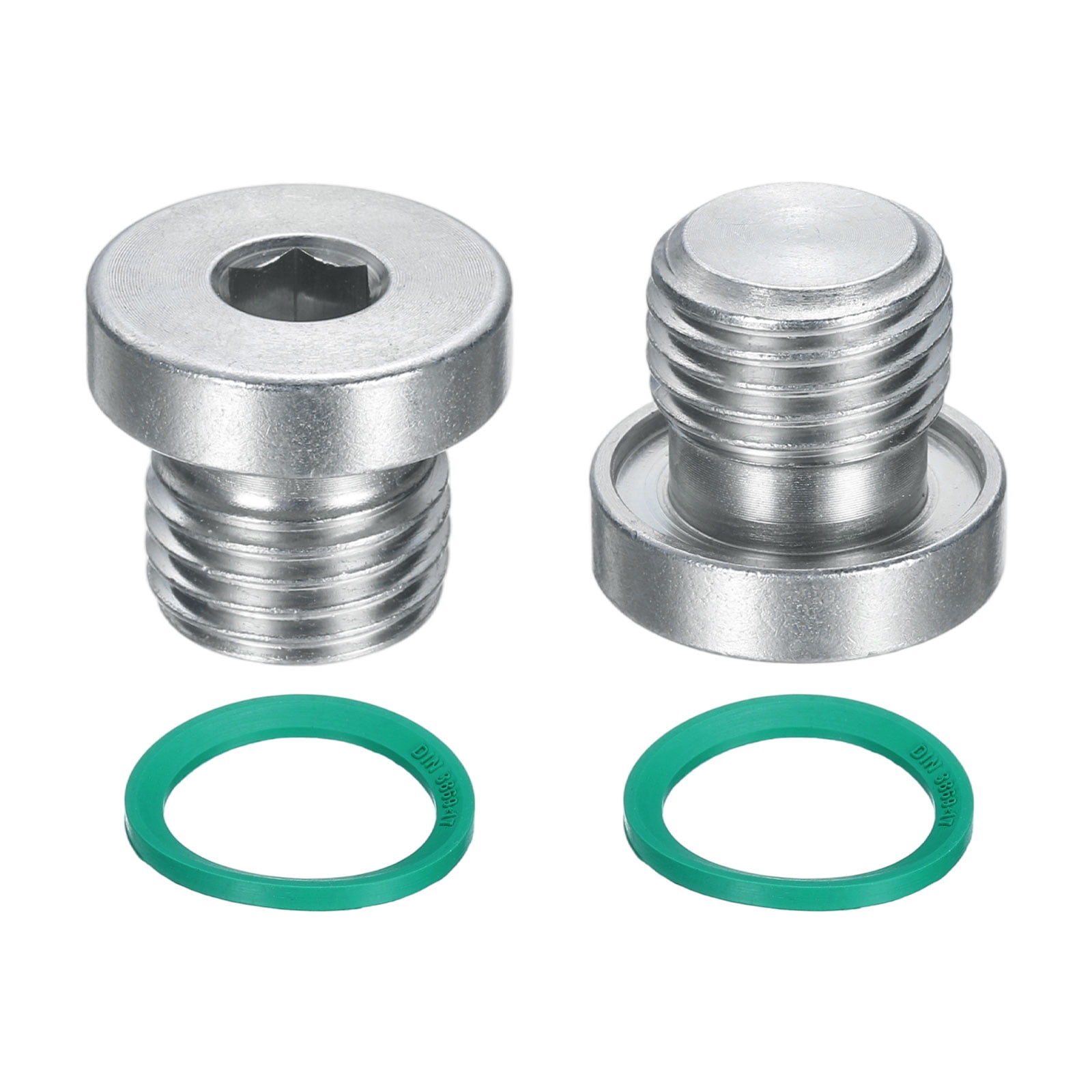 2Pack M14x1.5 Carbon Steel Thread Sensor Plug with Green O-Ring ...