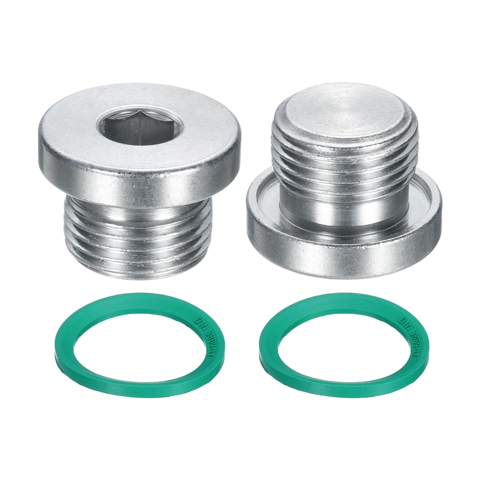 2Pack M18x1.5 Carbon Steel Thread Sensor Plug with Green O-Ring ...