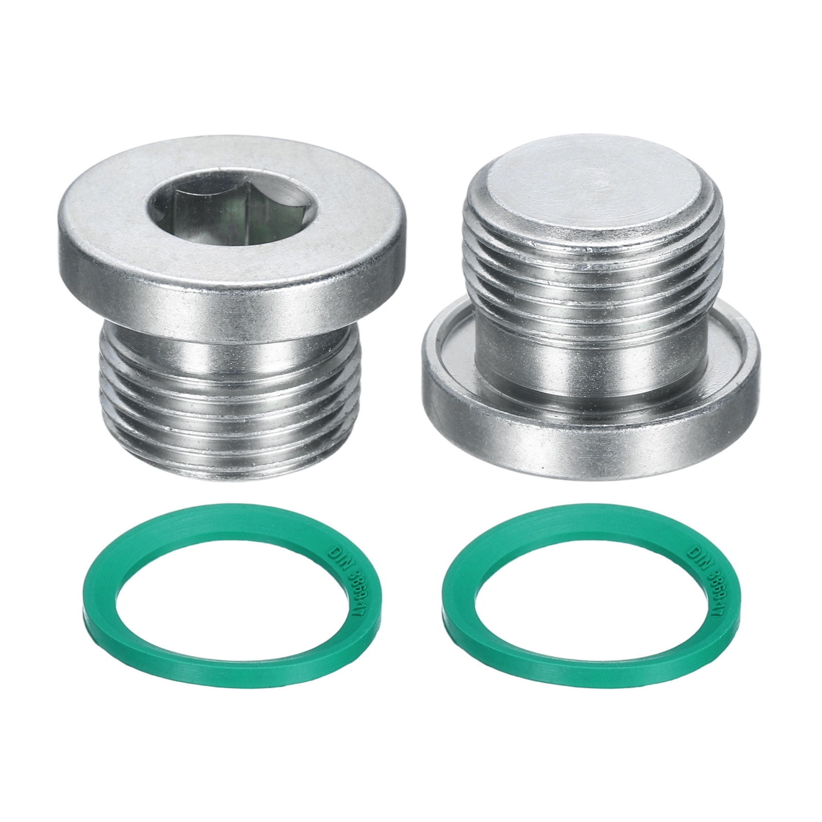 2Pack M20x1.5 Carbon Steel Thread Sensor Plug with Green O-Ring ...
