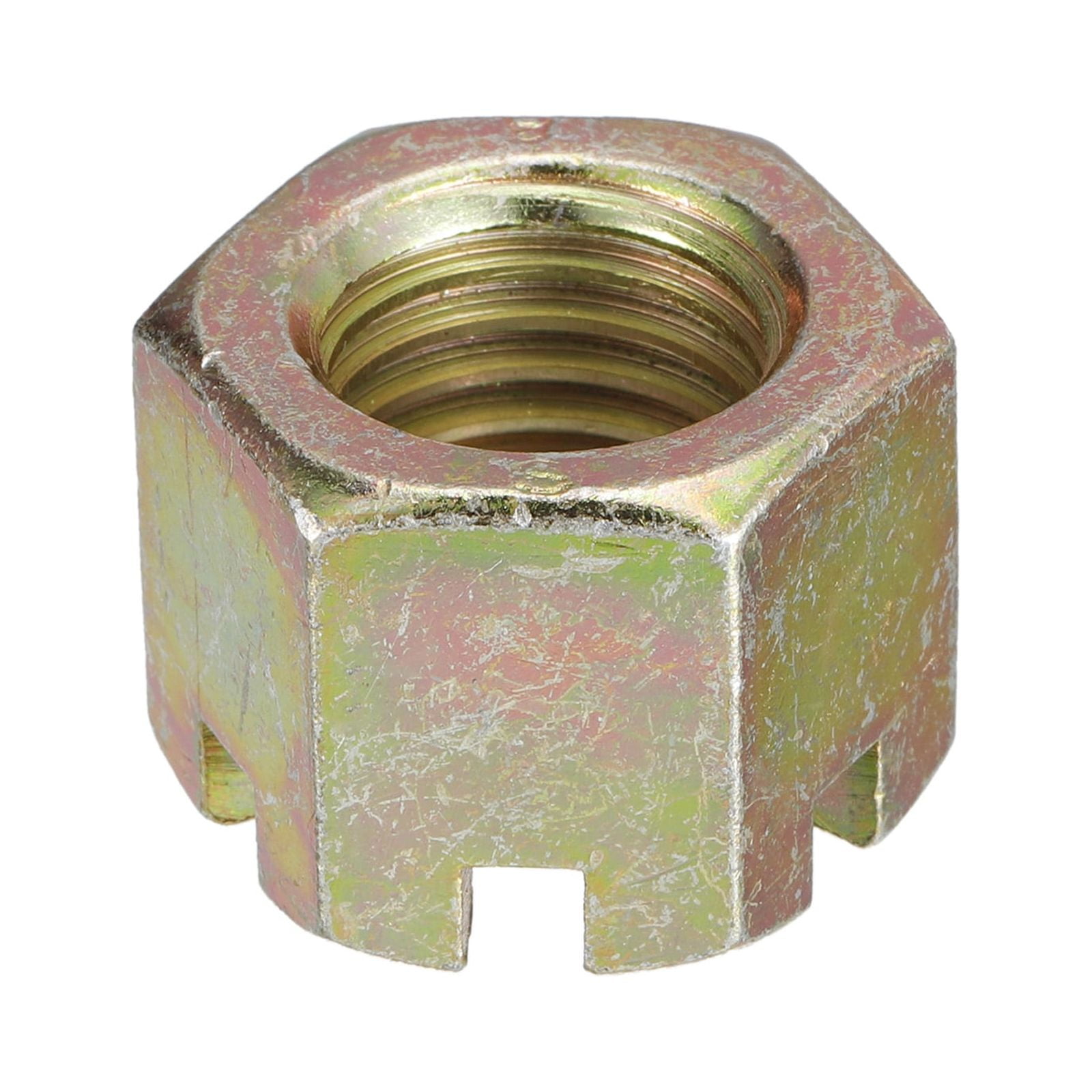 2Pack M20x2.5mm Hexagon Slotted Nut, Grade 8 Carbon Steel Hex Castle ...