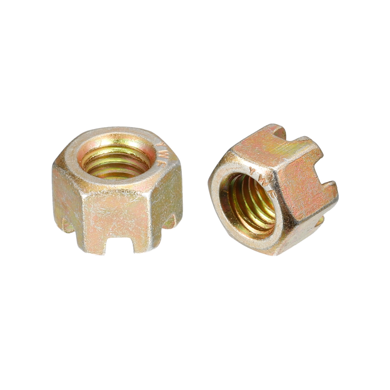 2Pack M8x1.25mm Hexagon Slotted Nut, Grade 8 Carbon Steel Hex Castle ...