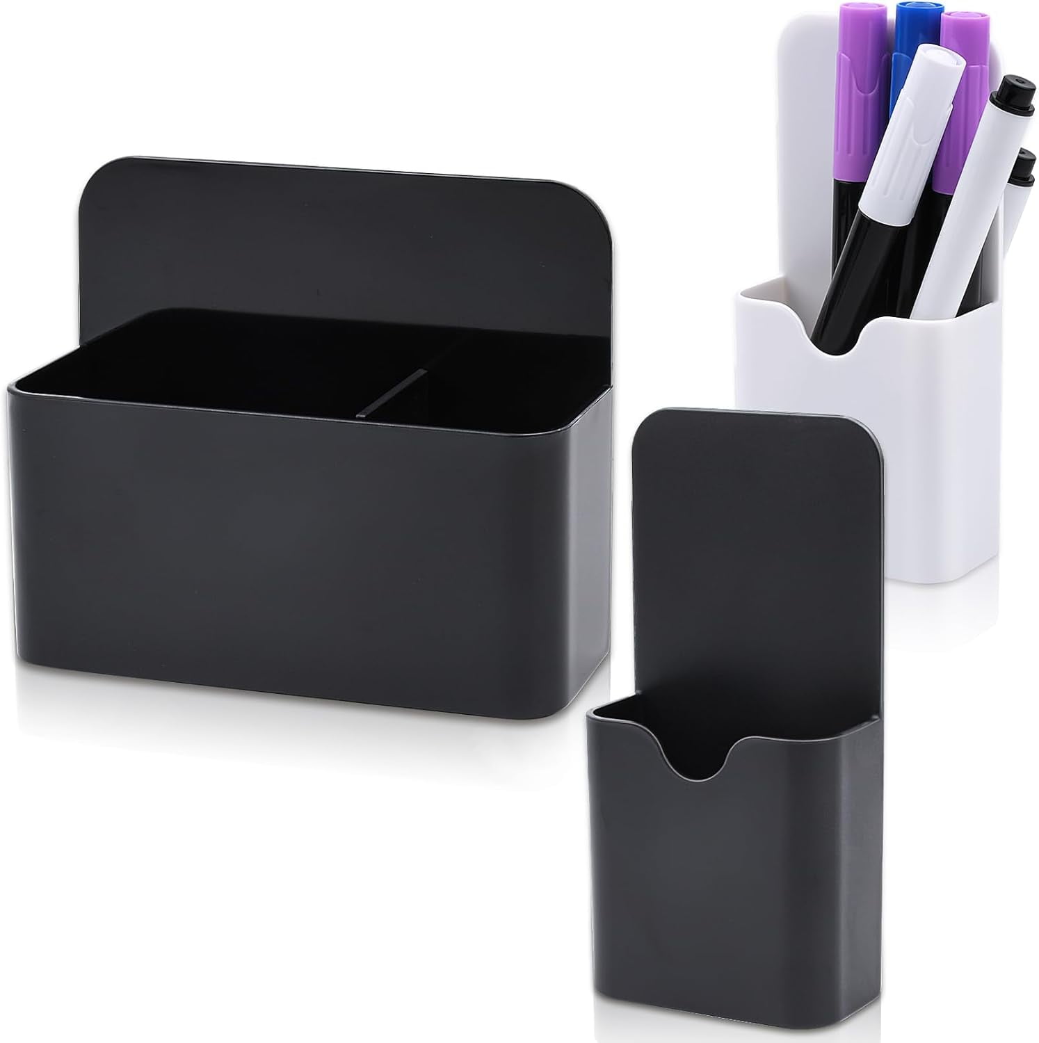 2Pack Magnetic Pen Holder - Pencil & Dry Erase Marker Organizer With ...