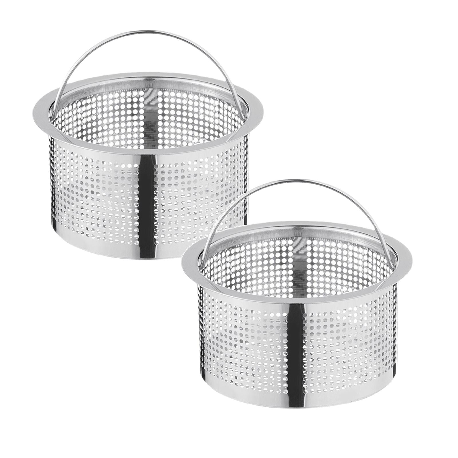 2Pack Mesh Basket Kitchen Sink Drain Strainer Stainless Steel Large ...