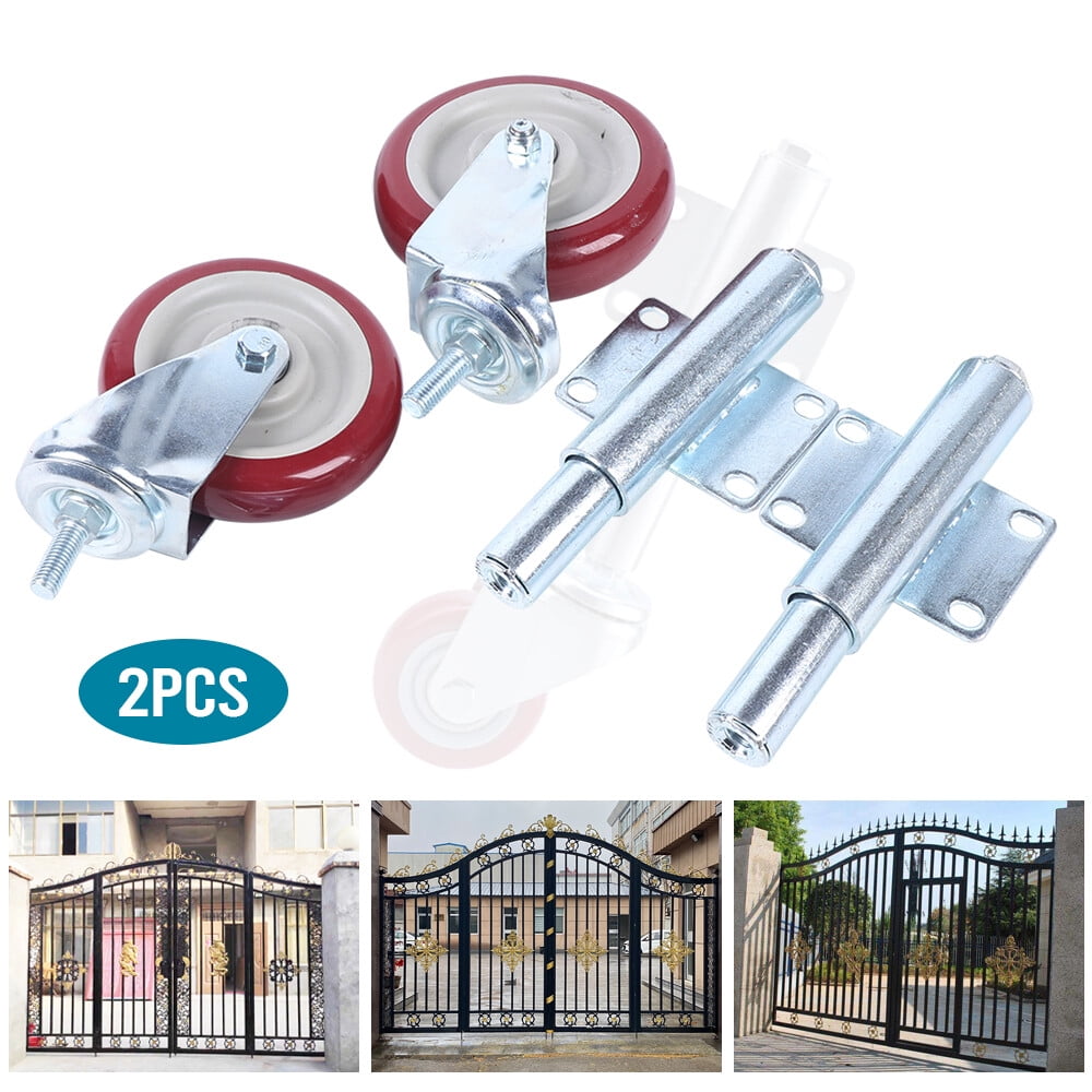 2Pack Metal Gate Wheel Flat with Spring Loaded Swivel Caster 220lbs ...