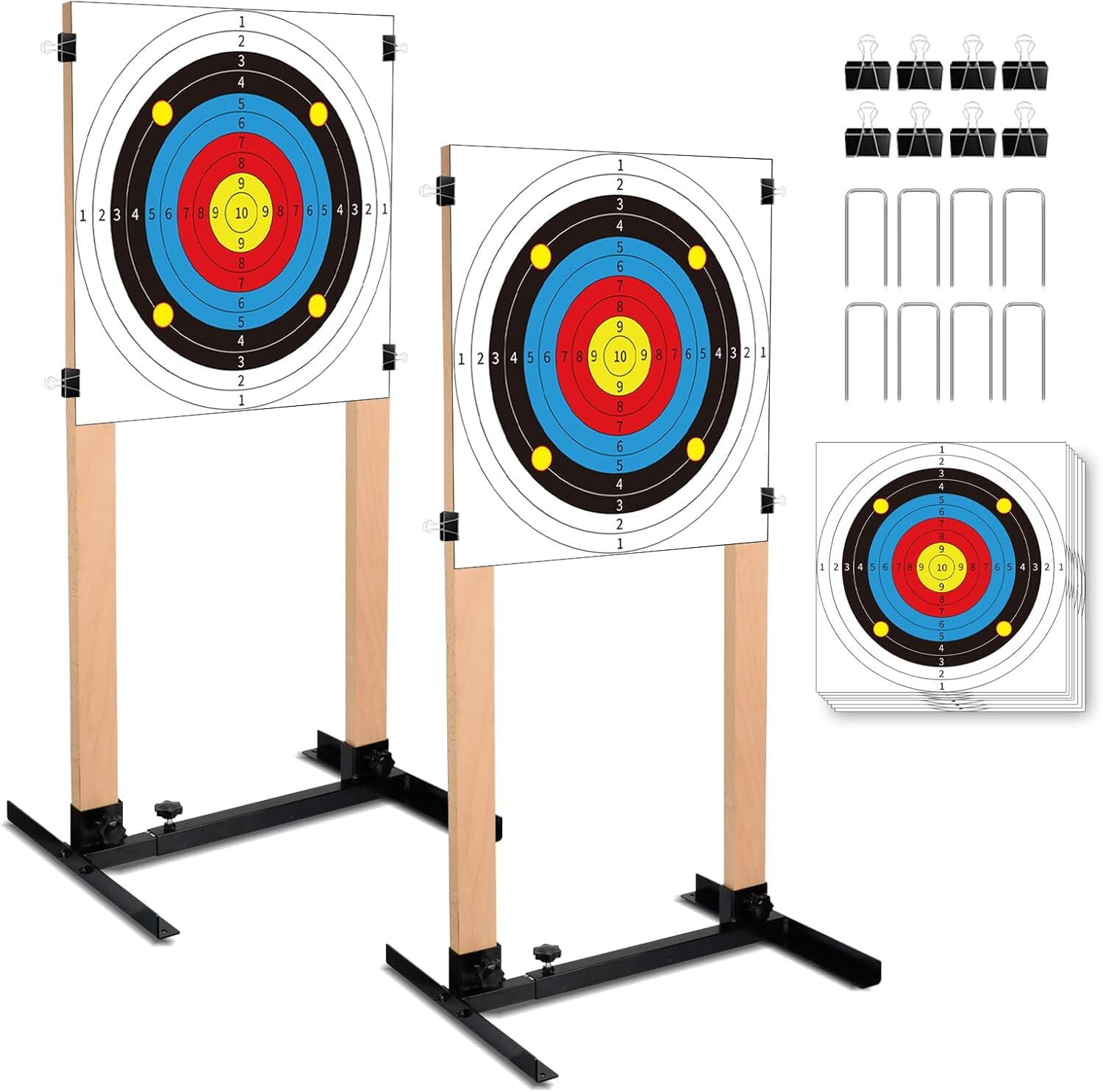 2Pack Metal Shooting Target Stand Base,Adjustable Paper Target Holder ...