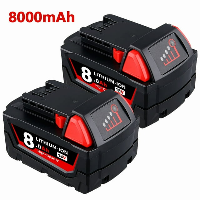 2Pack Milwaukee 48-11-1862 M18 8.0Ah Li-Ion Battery Compatible with 18V ...