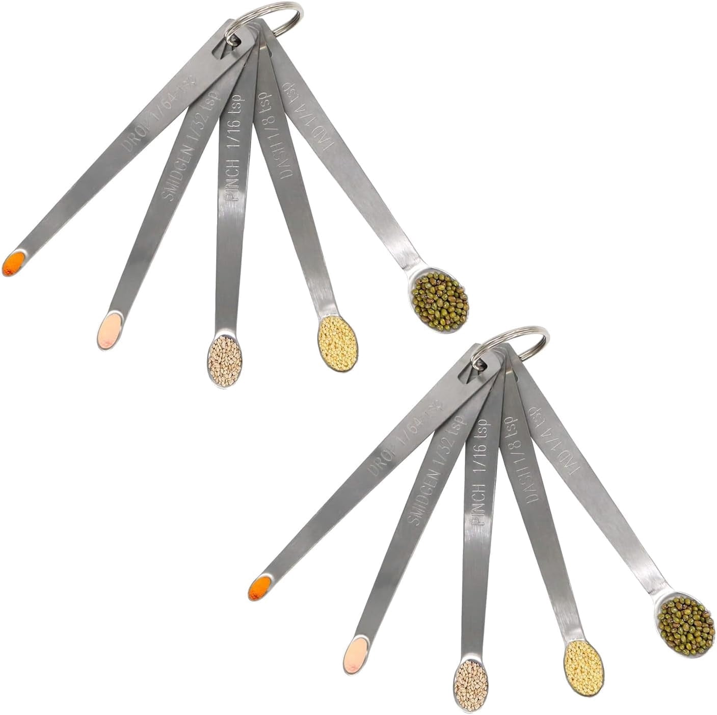 2Pack Mini Measuring Spoons Set, Heavy Duty Stainless Steel Teaspoon ...