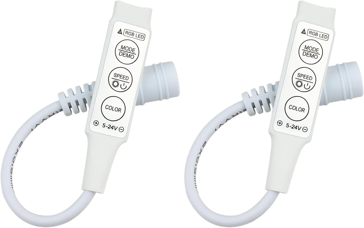 2Pack Mini RGB LED Controller DC 5-24V 3x2A, 3-Key Button 4 Pin LED ...