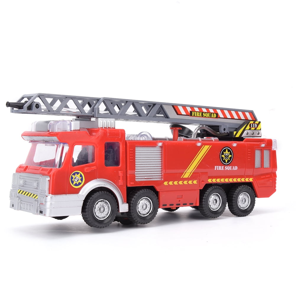 (2Pack) Mini Simulation Aerial Ladder Truck Model Vehicle Fire Fighting ...
